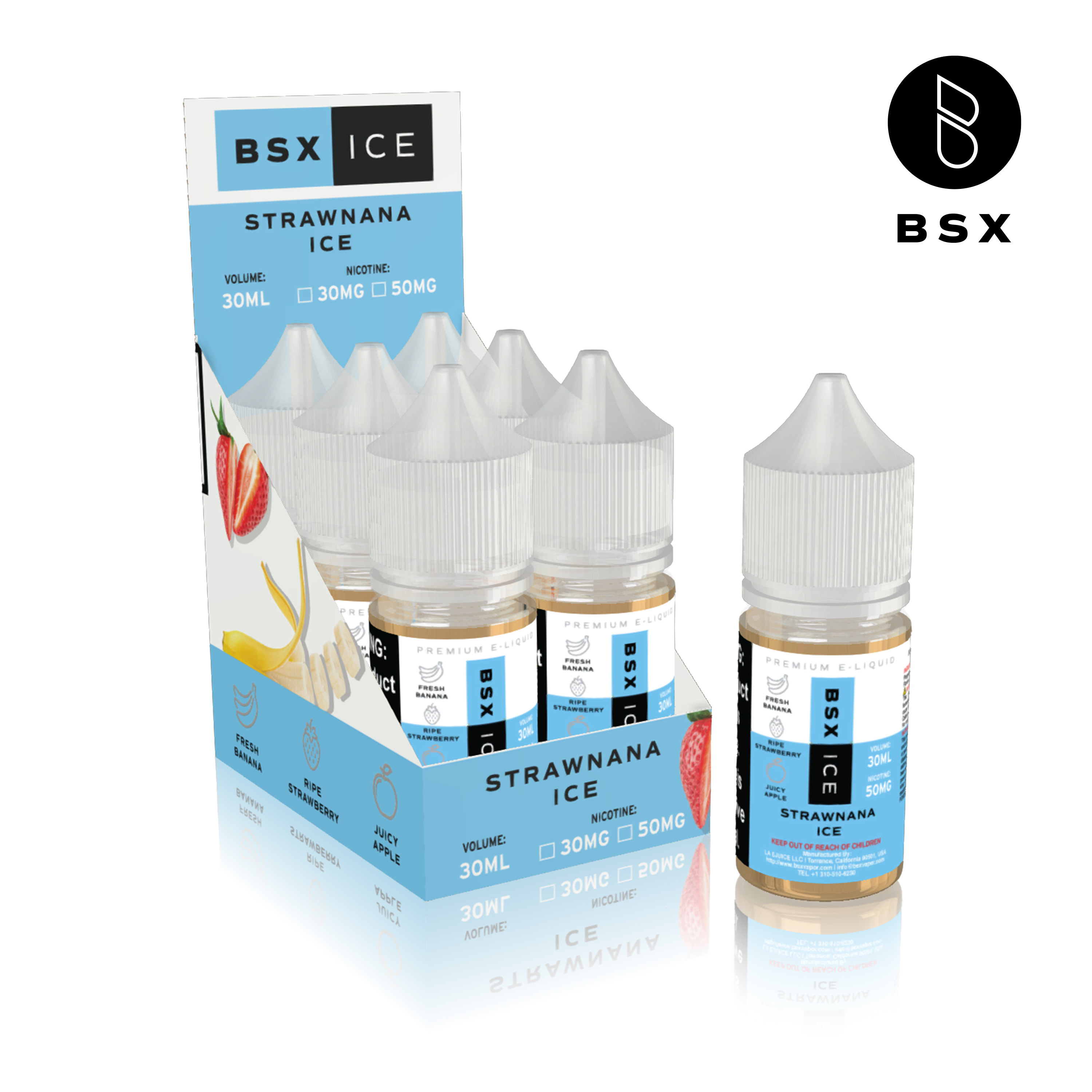 Glas Bsx Salt - Strawnana Ice 30mL, bsx ice salt, glas bsx series, glas ...