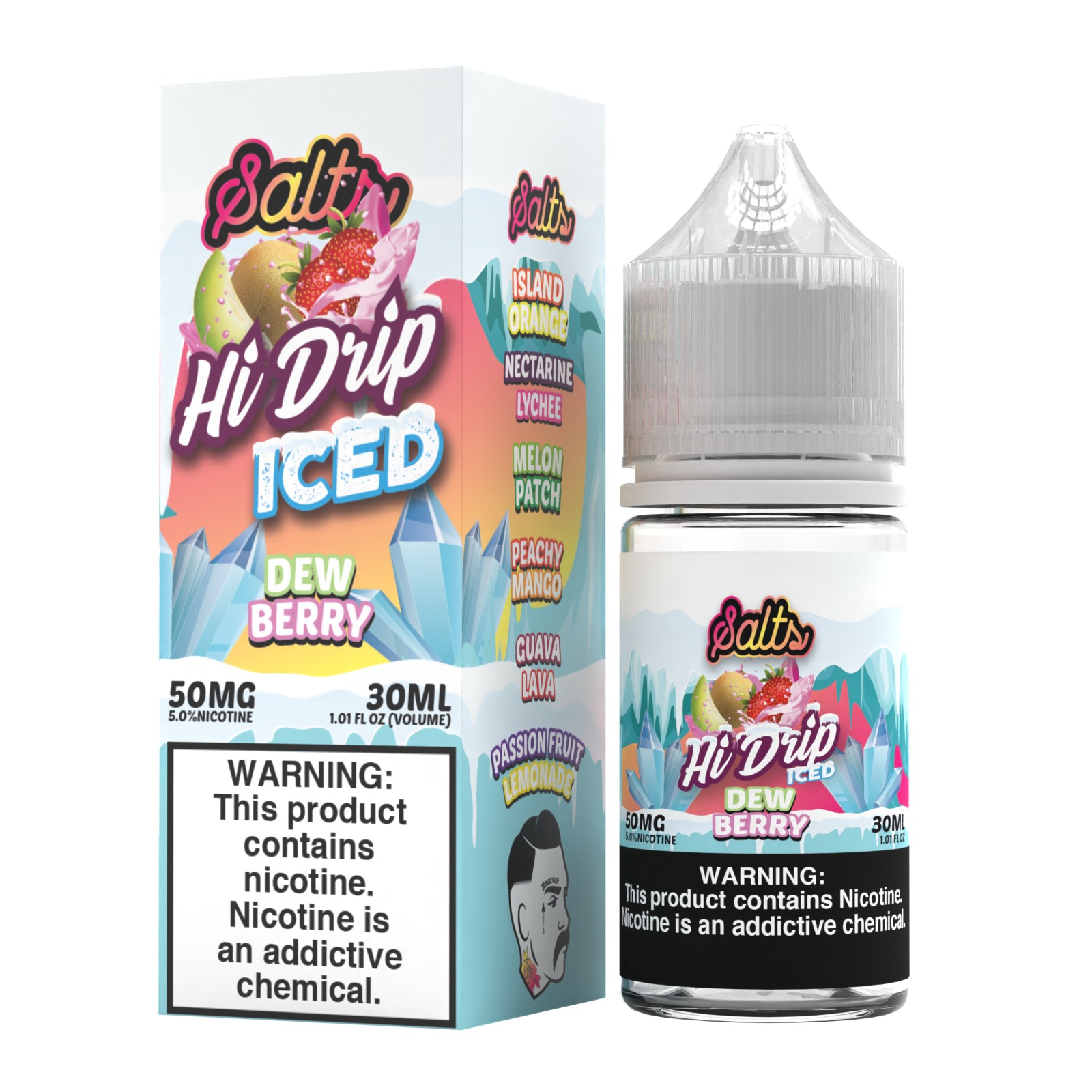 Hi-Drip Salt - Dew Berry Iced 30mL Honeydew Strawberry Ice