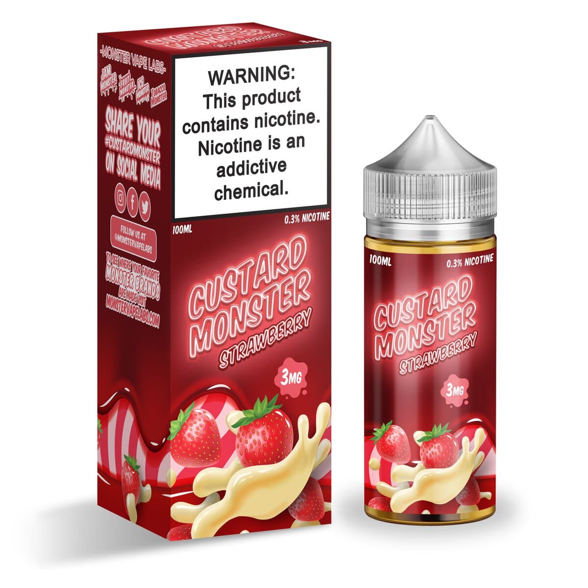 Custard MONSTER Synthetic - Strawberry Custard 100mL, custard monster