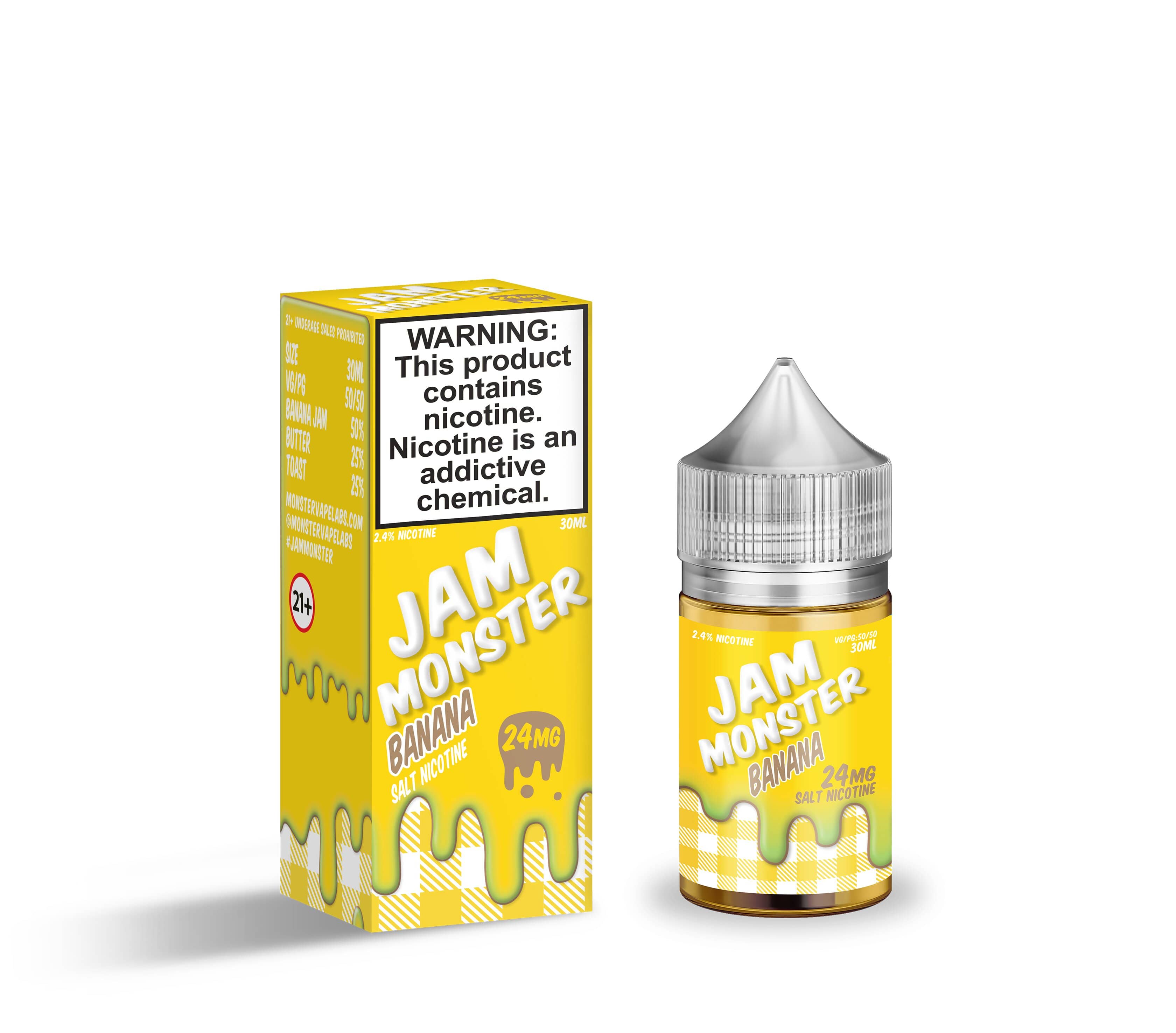 Jam MONSTER Synthetic Salt - Banana Jam 30mL, jam monster, jam monster salt
