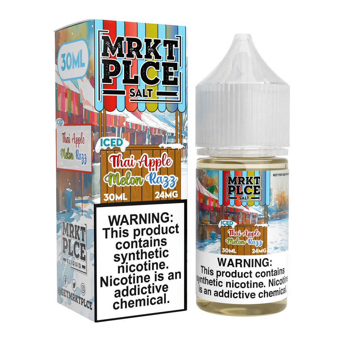 MRKT PLCE Salt - Thai Apple Melon Razz Iced 30mL, iced thai apple melon ...