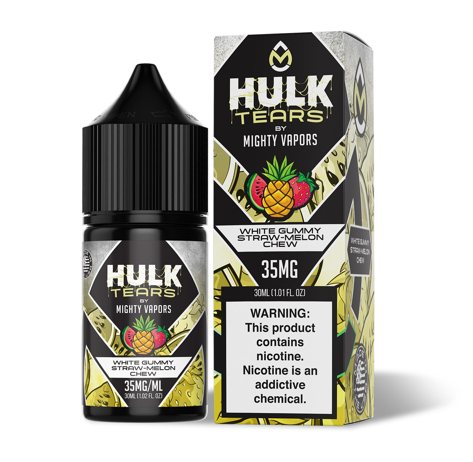 Mighty Vapors Hulk Tears Salt - White Gummy Straw-Melon Chew 30mL Hulk ...