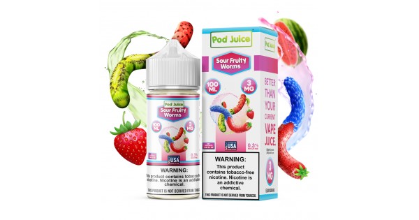 Pod Juice Synthetic - Sour Fruity Worms 100mL