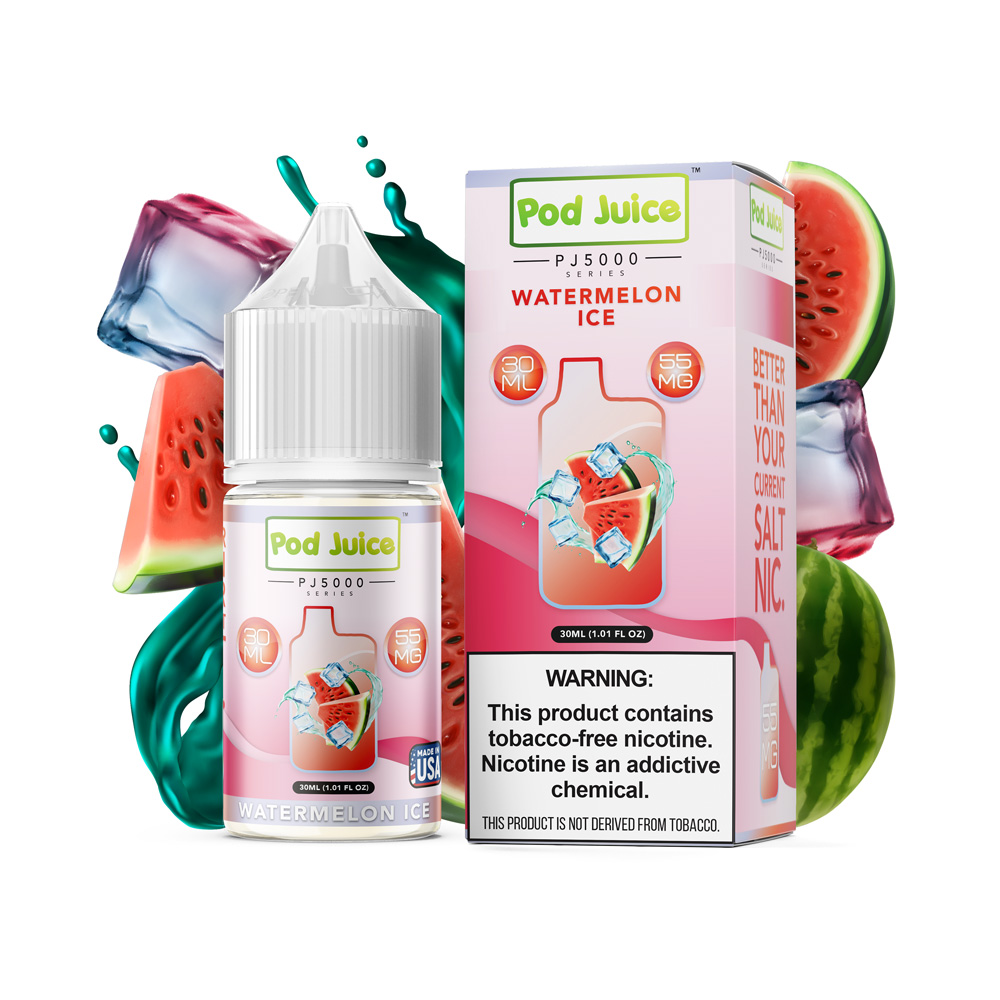 Pod Juice PJ 5000 Series Synthetic Salt - Watermelon Ice 30mL, pod ...
