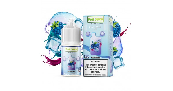 Pod Juice PJ 5000 Series Synthetic Salt - Blue Razz Ice 30mL, pod juice ...