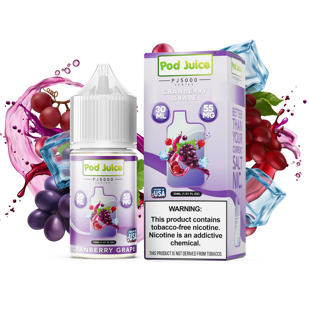 Pod Juice PJ 5000 Series Synthetic Salt - Cranberry Grape 30mL, pod ...