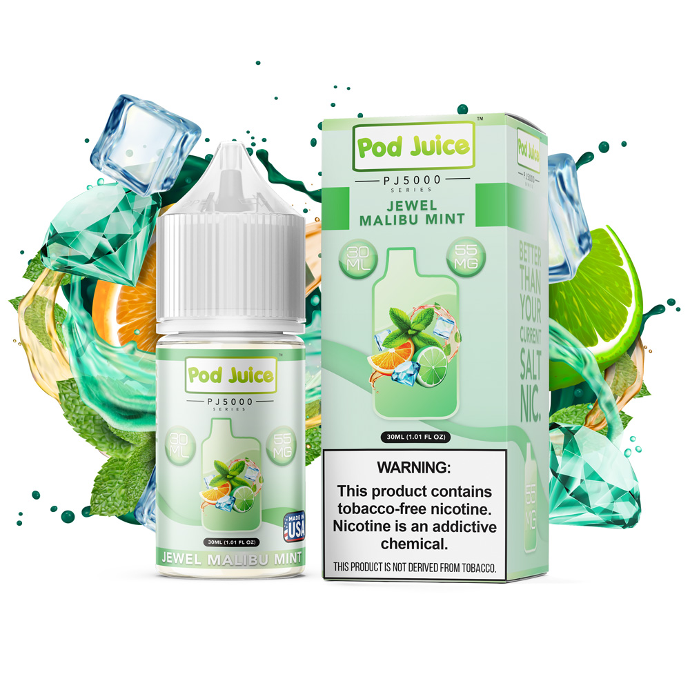 Pod Juice PJ 5000 Series Synthetic Salt - Jewel Malibu Mint 30mL, pod ...