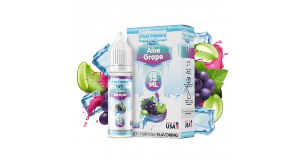 Pod Flavors Multi-Purpose Flavoring 15mL - Aloe Grape Ice, pod juice ...