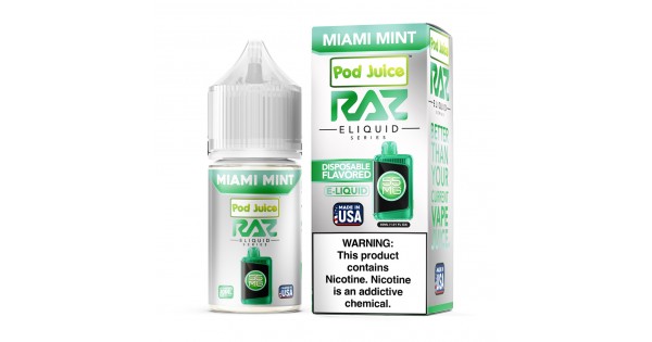 RAZ x Pod Juice Synthetic Salt - Miami Mint 30mL