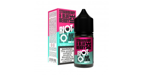 Riot Bar EDTN Salt - Strawberry & Blueberry Ice 30mL, riot bar edition