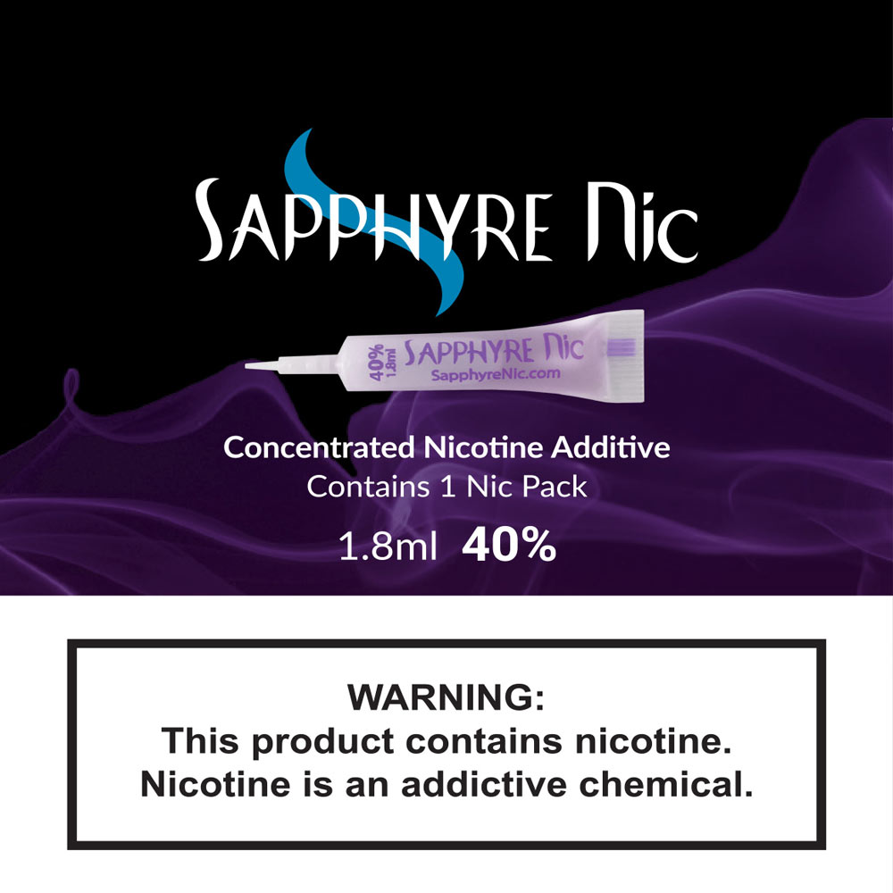 Sapphyre Nic Concentrated Unflavored Nicotine Additive 40% 1.8mL Pouch ...