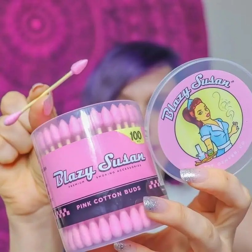 Blazy Susan Pink Cotton Buds 100ct, thc, dry herb, flower, wax, dab ...