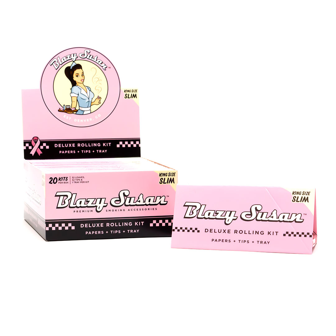 Blazy Susan King Size Slim Deluxe Pink Rolling Kit 20ct, rolling paper ...