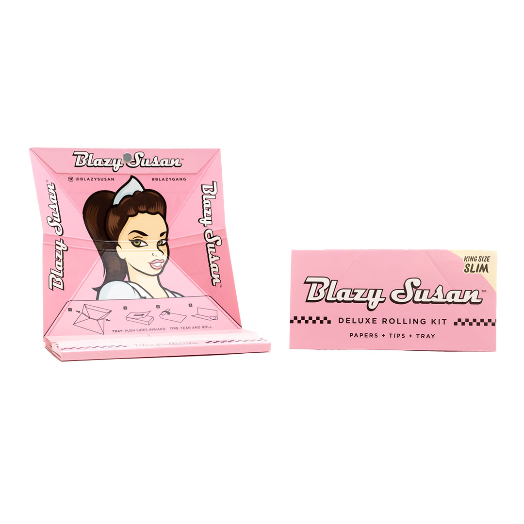 Blazy Susan King Size Slim Deluxe Pink Rolling Kit 20ct, rolling paper ...