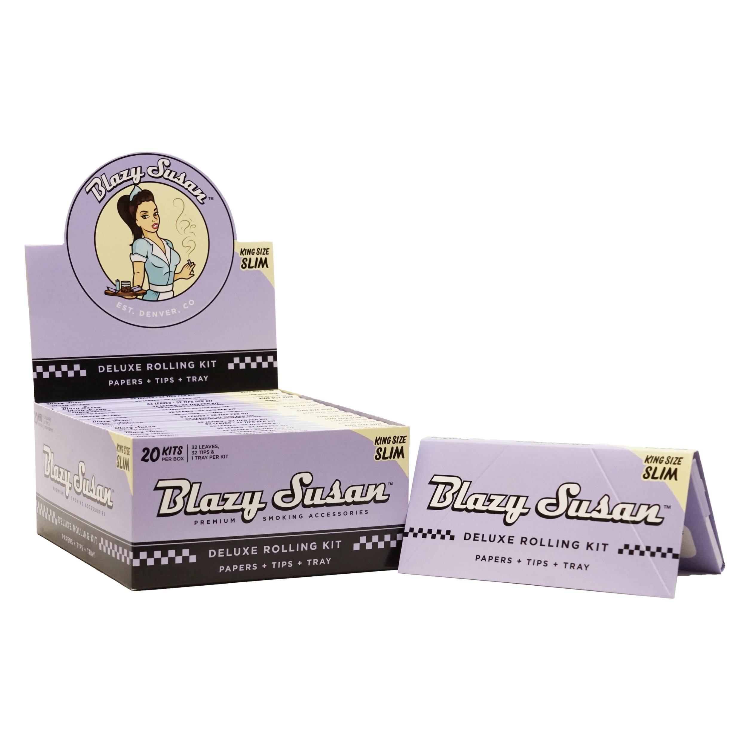 Blazy Susan King Size Deluxe Purple Rolling Kit 20ct, rolling paper ...