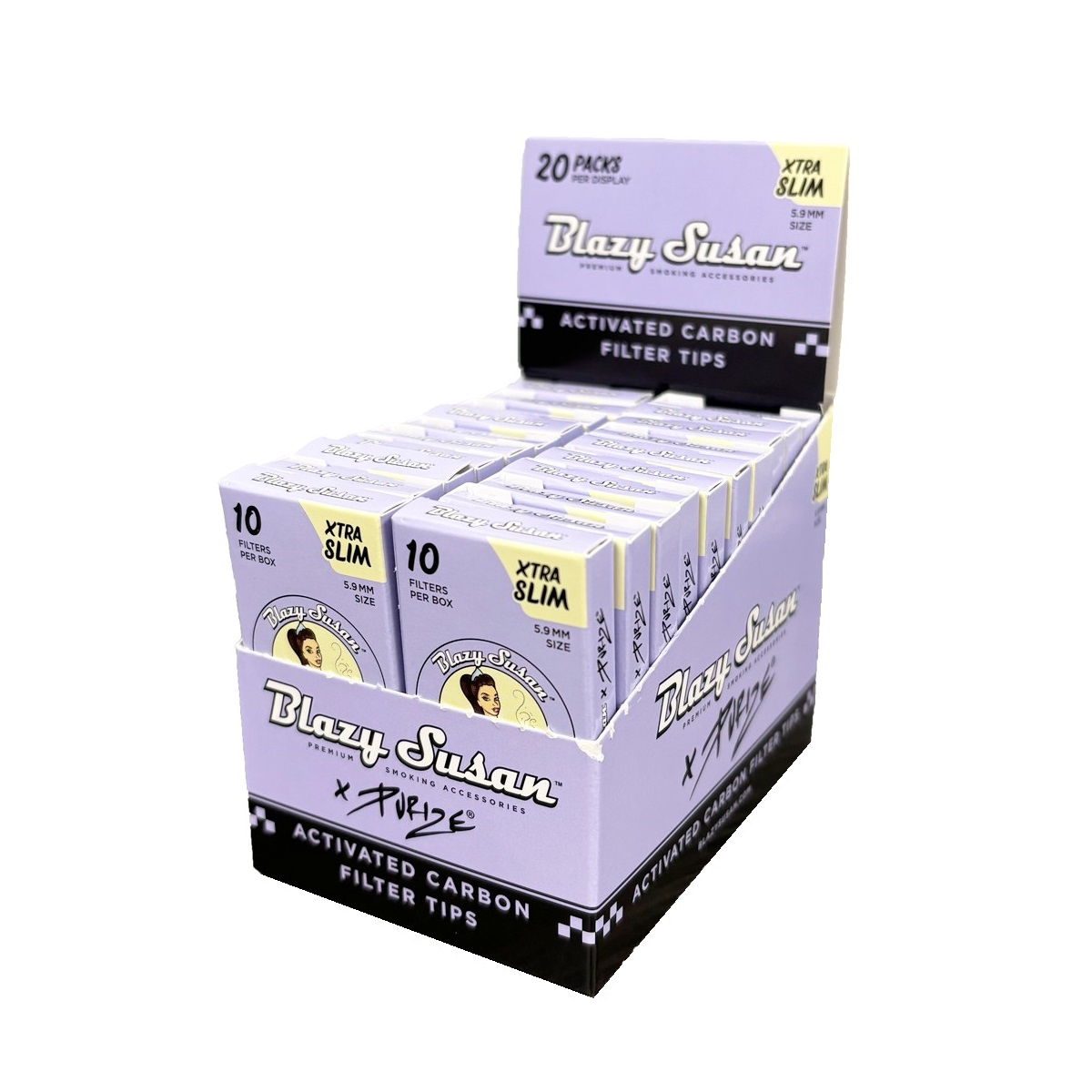 Blazy Susan x Purize Charcoal Activated Filter Tips | Xtra Slim Size ...