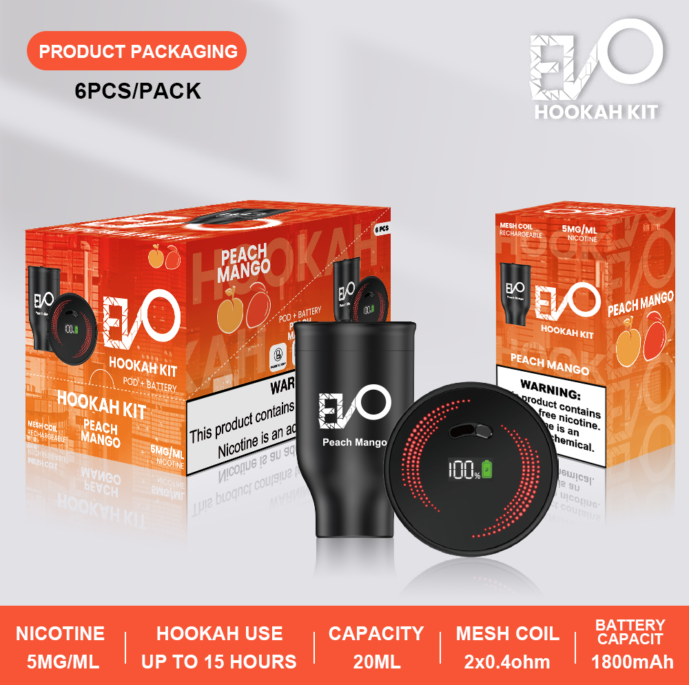 EVO Hookah Disposable Kit, evo hookah replacement pod