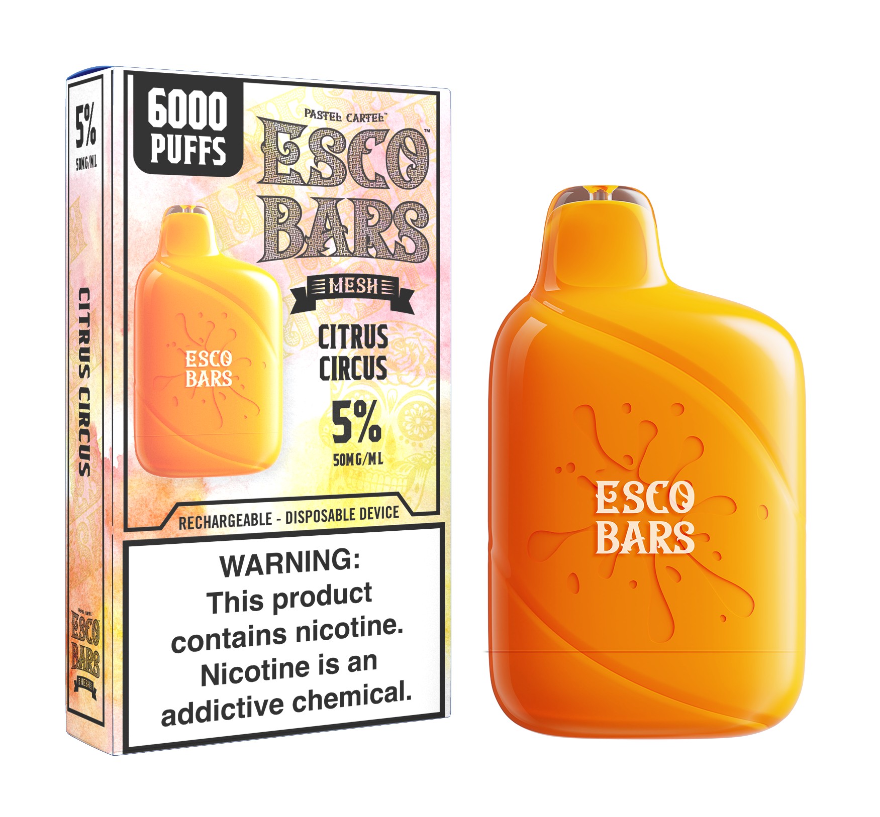 Esco Bar Mesh 6000 Disposable 5%, esco bar 6k, mesh 6k