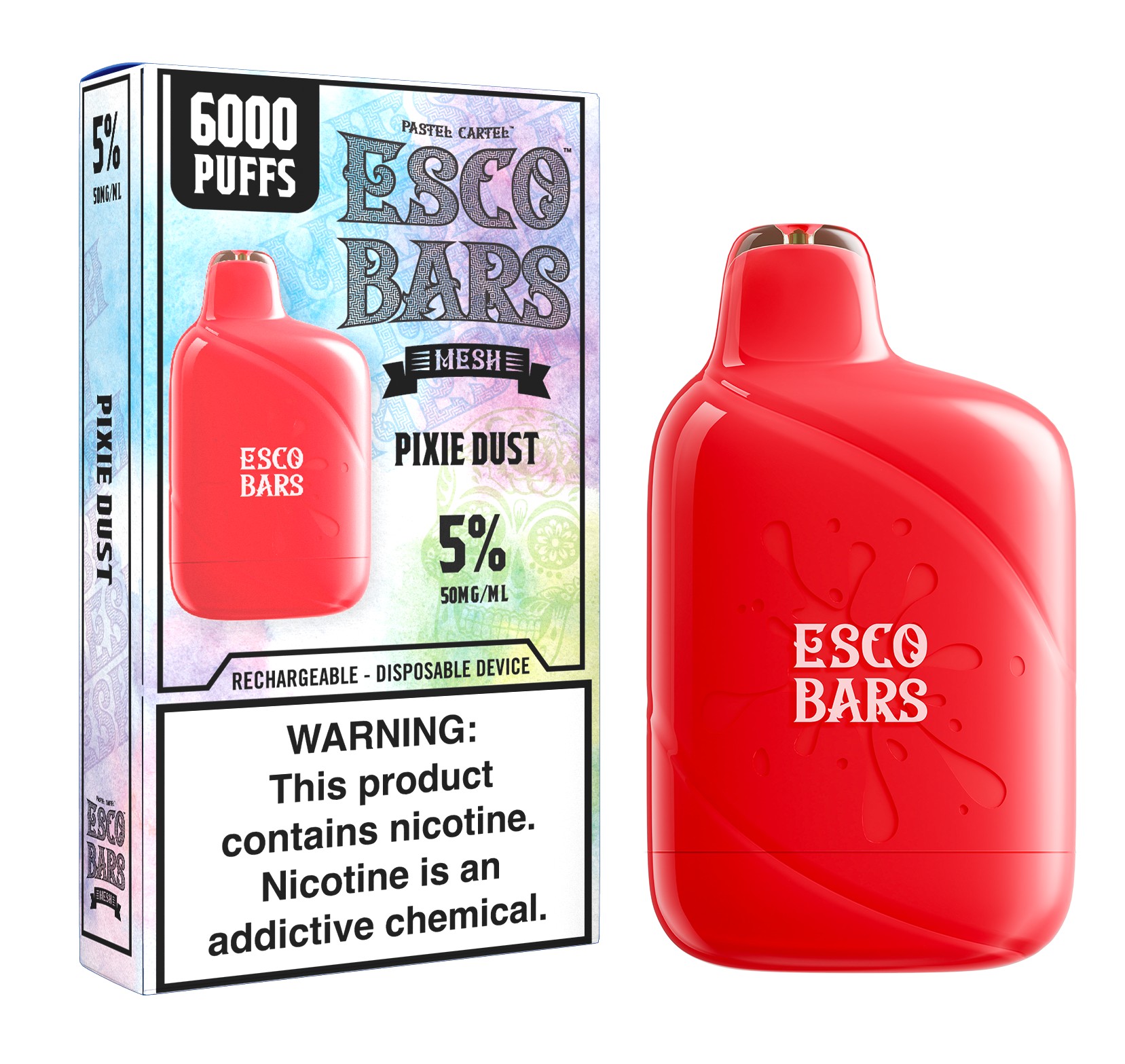 Esco Bar Mesh 6000 Disposable 5%, esco bar 6k, mesh 6k