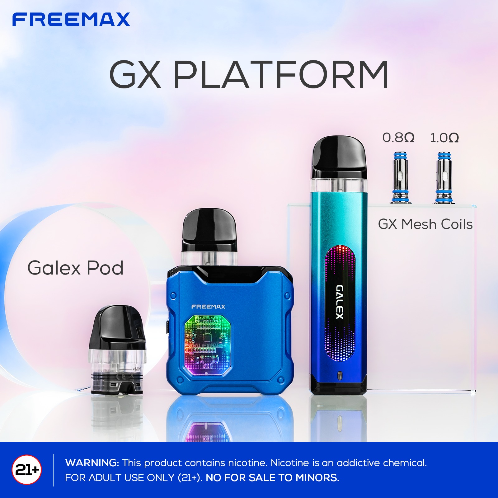 FreeMax Galex Kit, galex pod, gx mesh coils, galex series