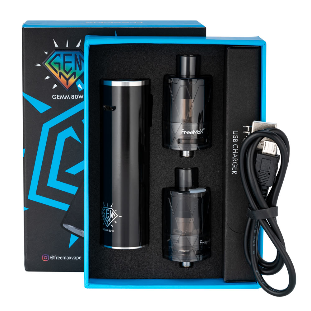 Freemax GEMM 80 Watt Starter Kit, internal battery, disposable tank,