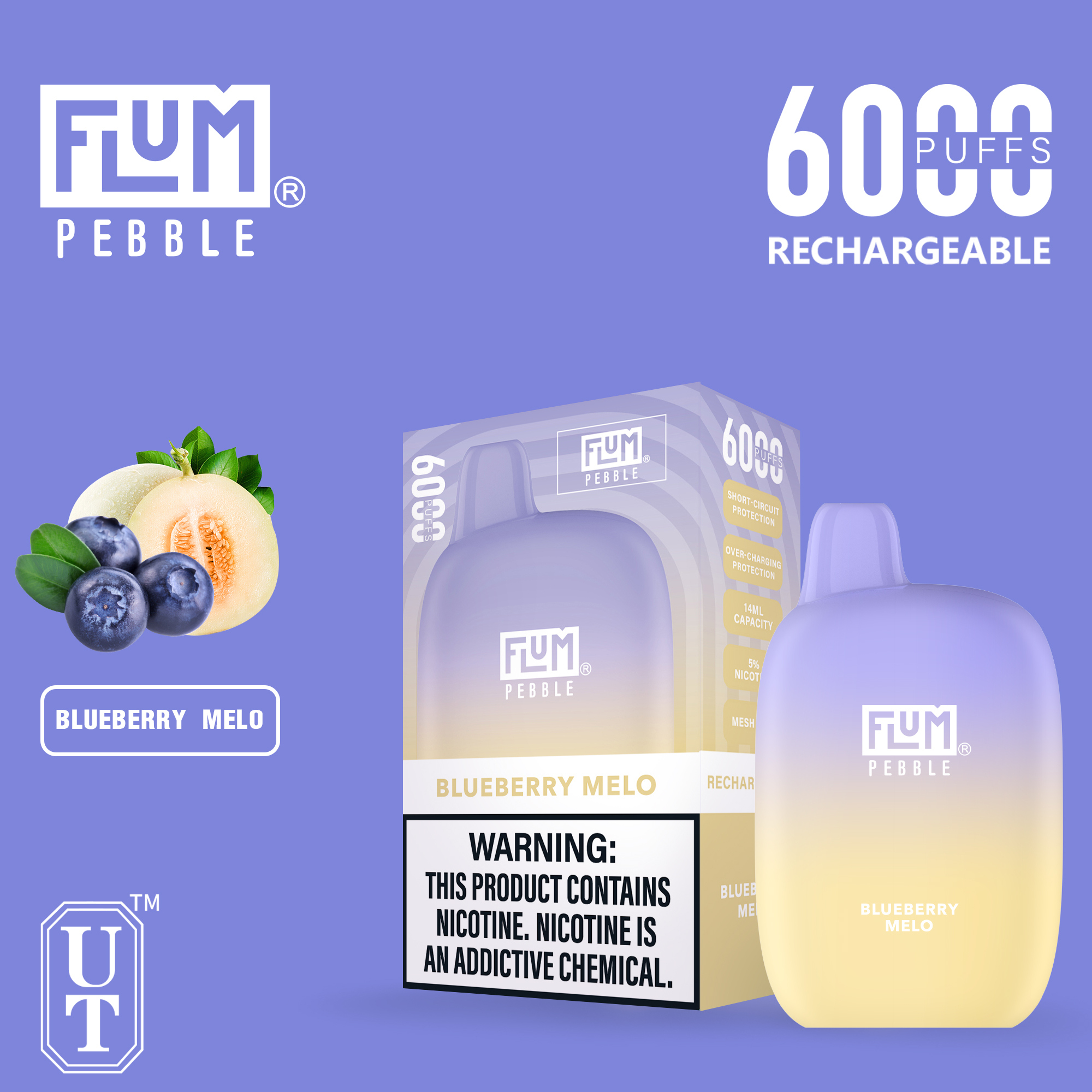Flum Pebble 6000 Puff Disposable 5% **SINGLE**