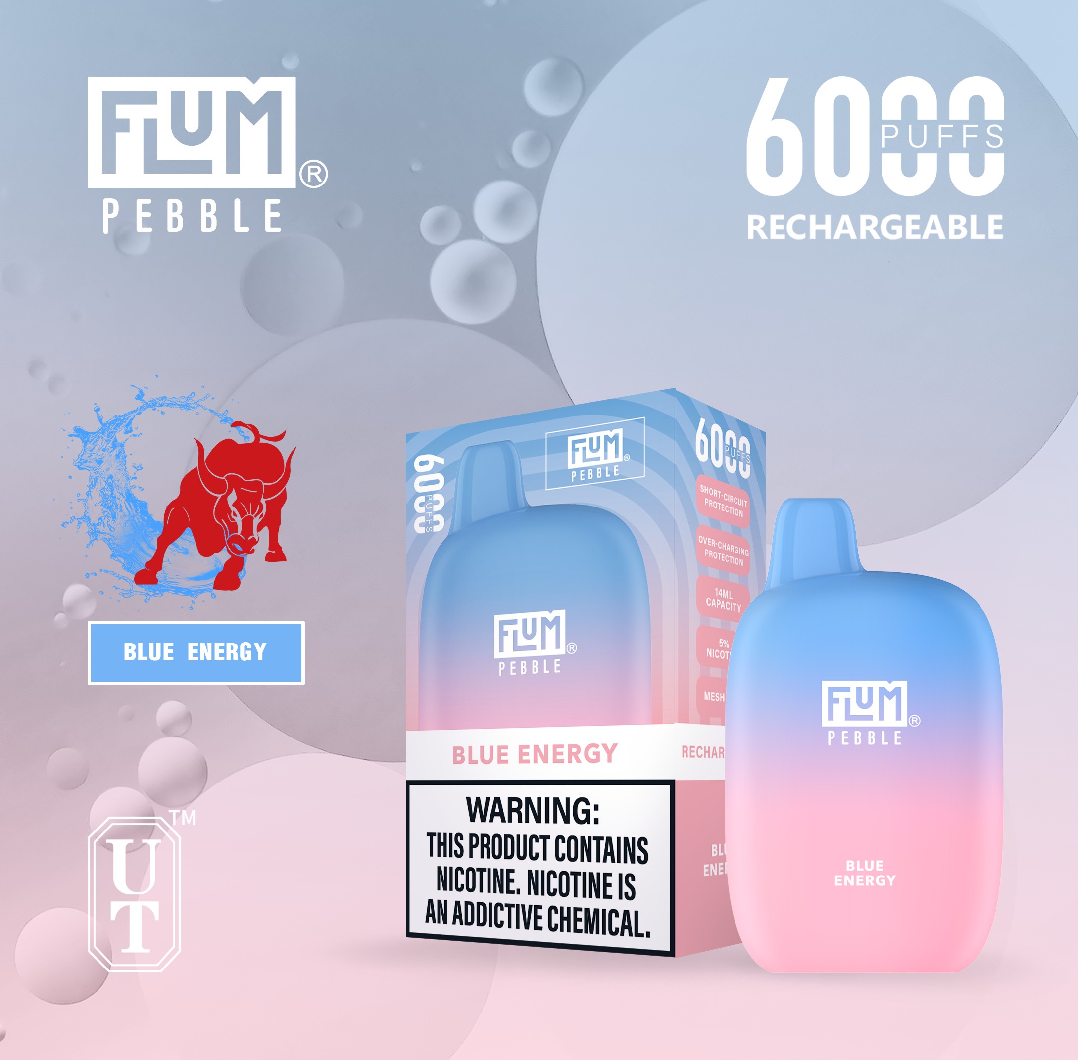 Flum Pebble 6000 Puff Disposable 5% **SINGLE**