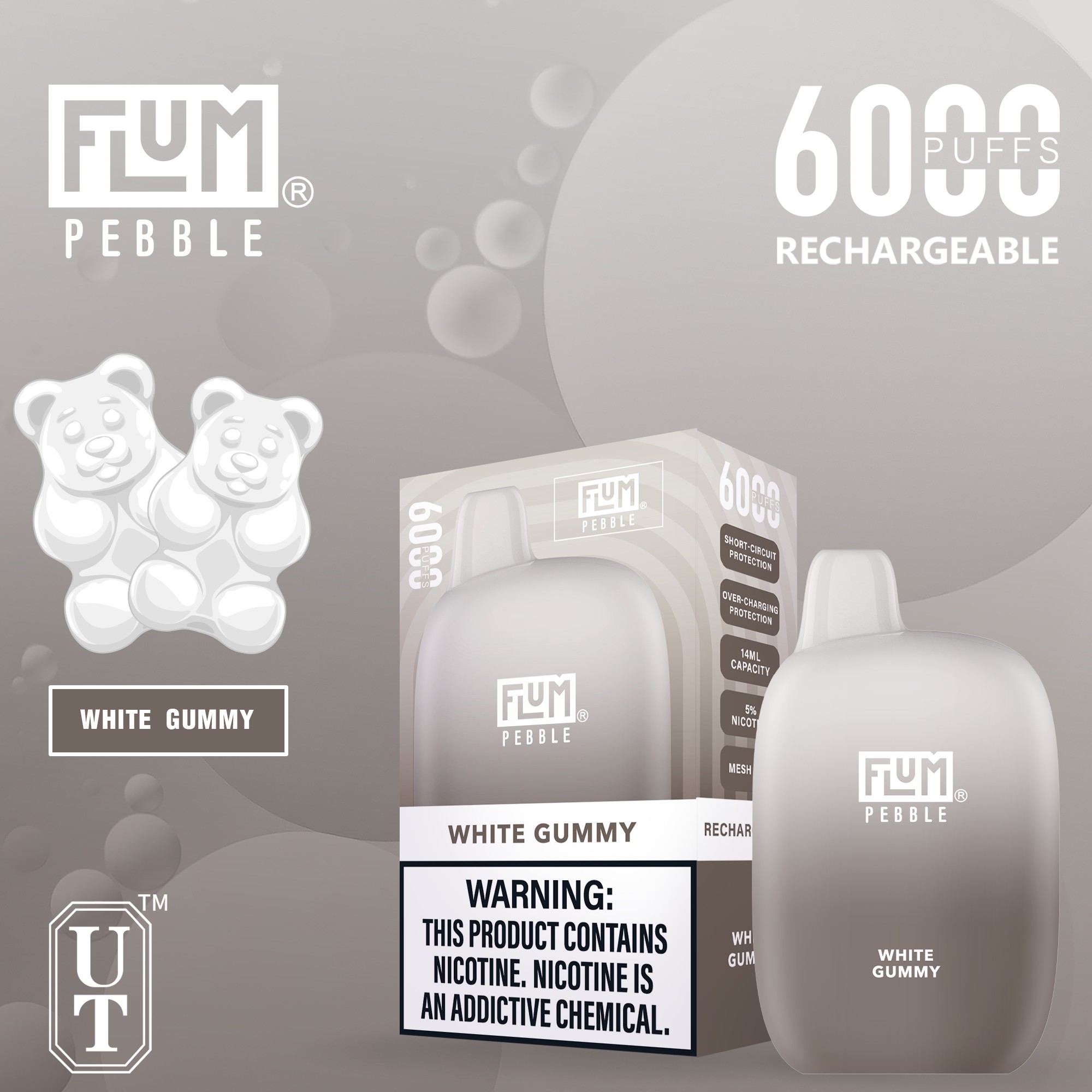 Flum Pebble 6000 Puff Disposable 5% **SINGLE**