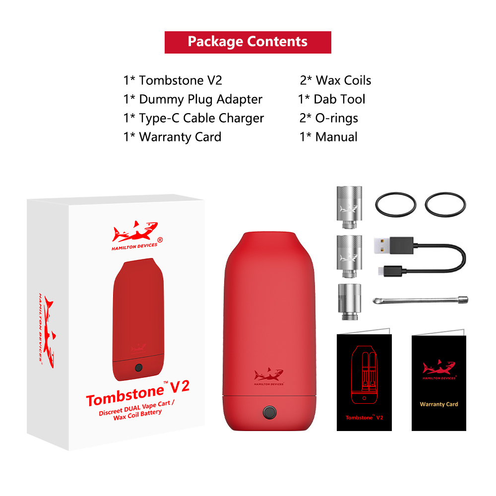 Tombstone V2 by Hamilton Devices, mini cartomizer, dual cartridge, thc ...