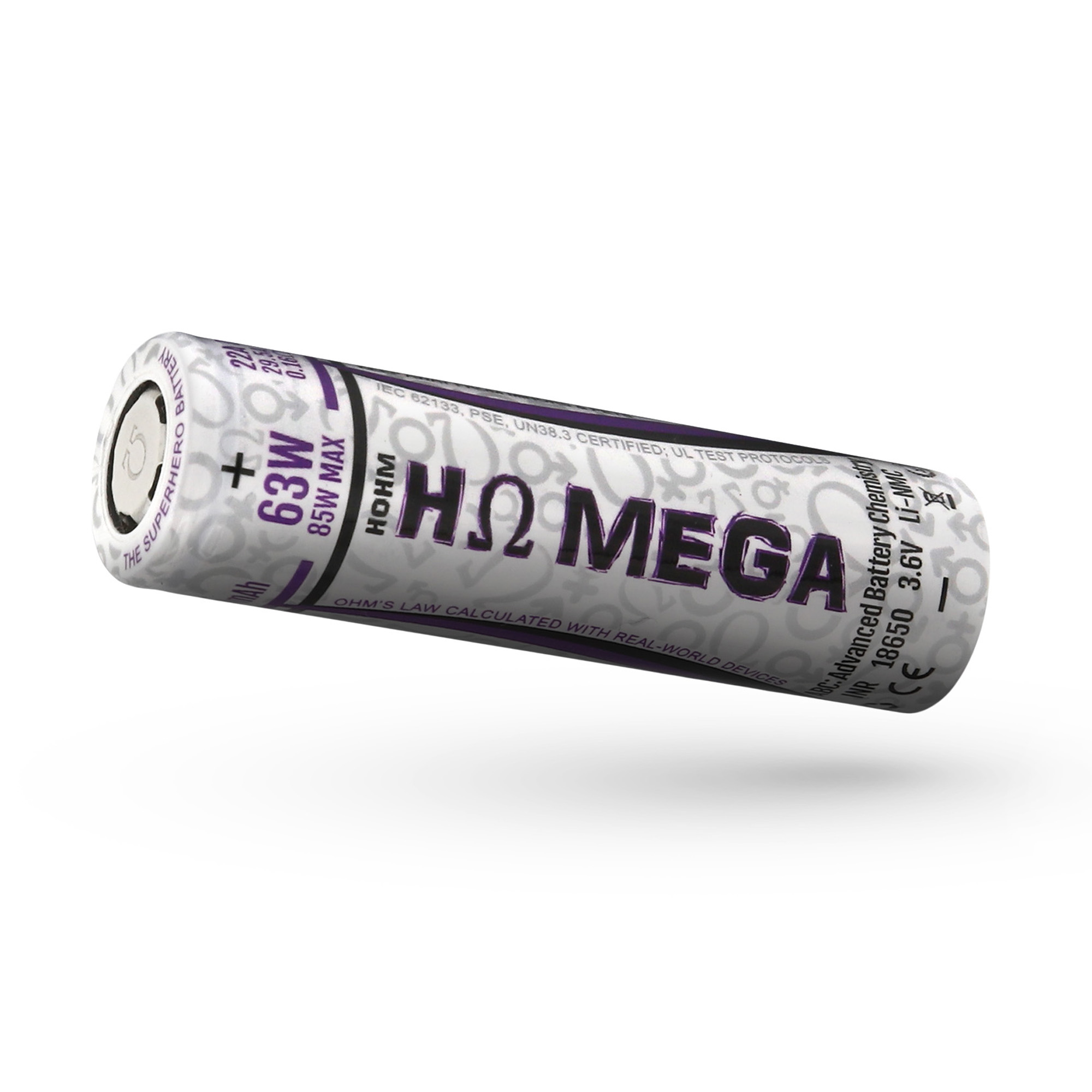 Hohm Mega 18650 2505mAh 3.6V Battery (Single), hohmtech, hohm tech