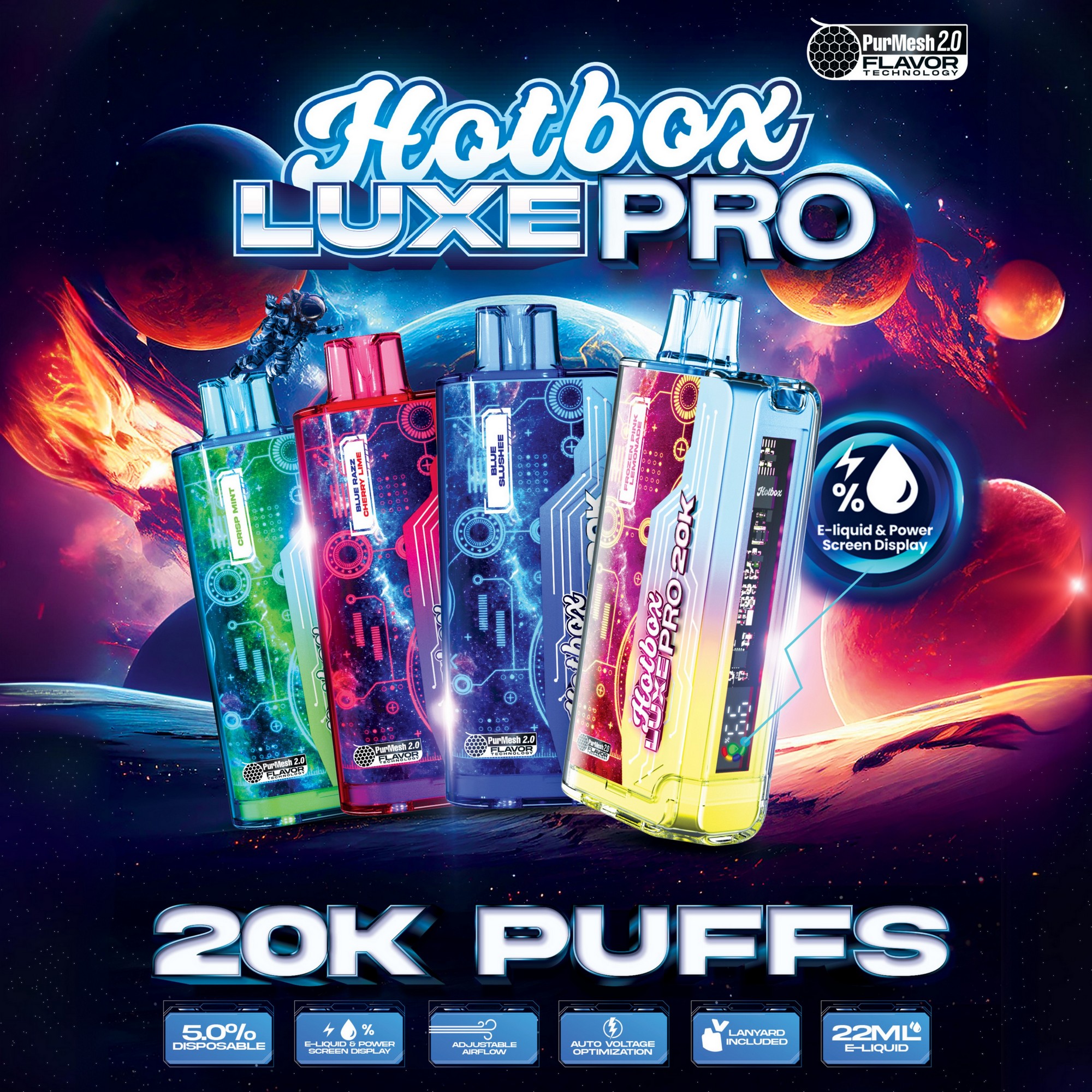 Hotbox LUXE Pro 20K Disposable 5%, luxe 20000, hotbox 20k