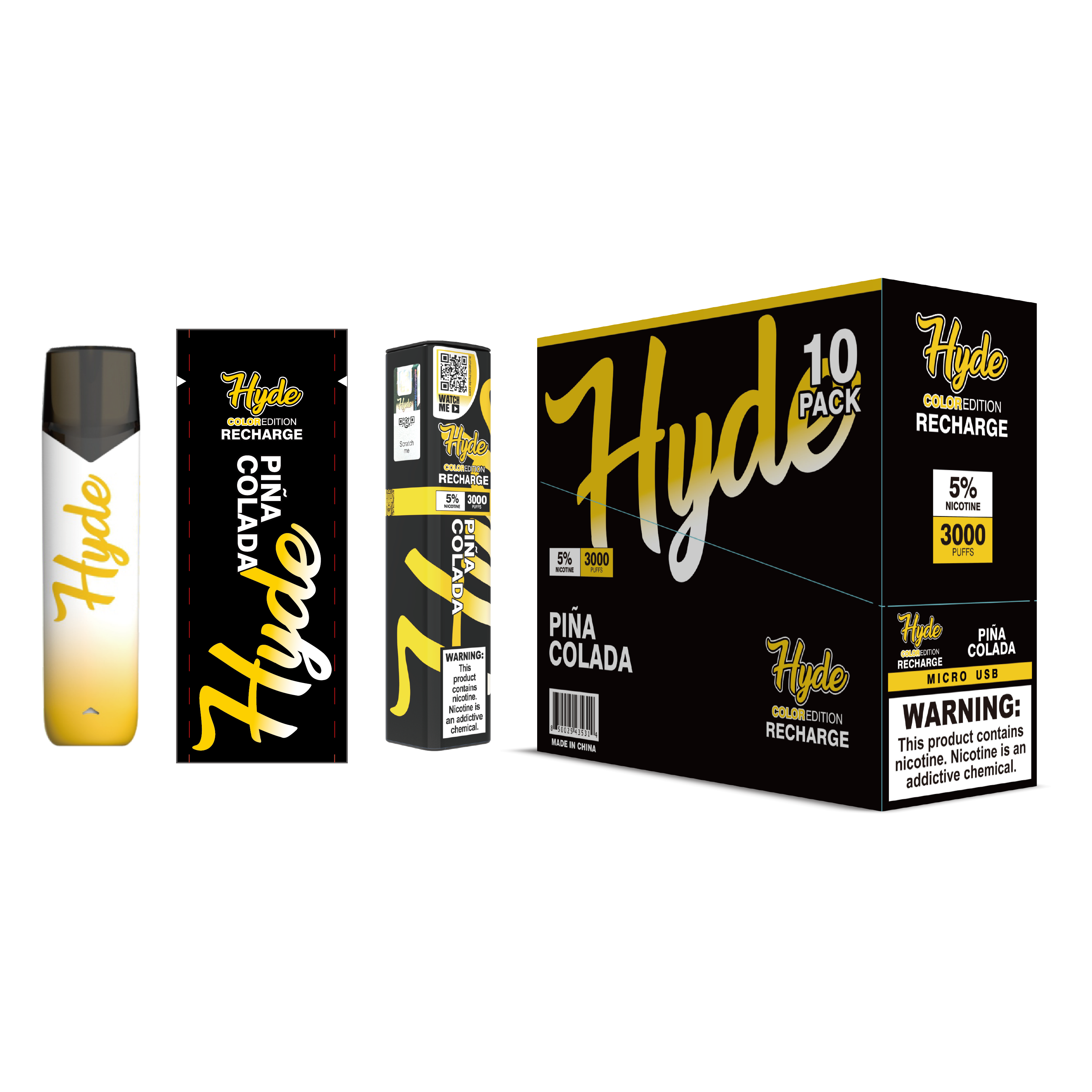 Hyde Color RECHARGE 3000 Puffs, hyde disposable