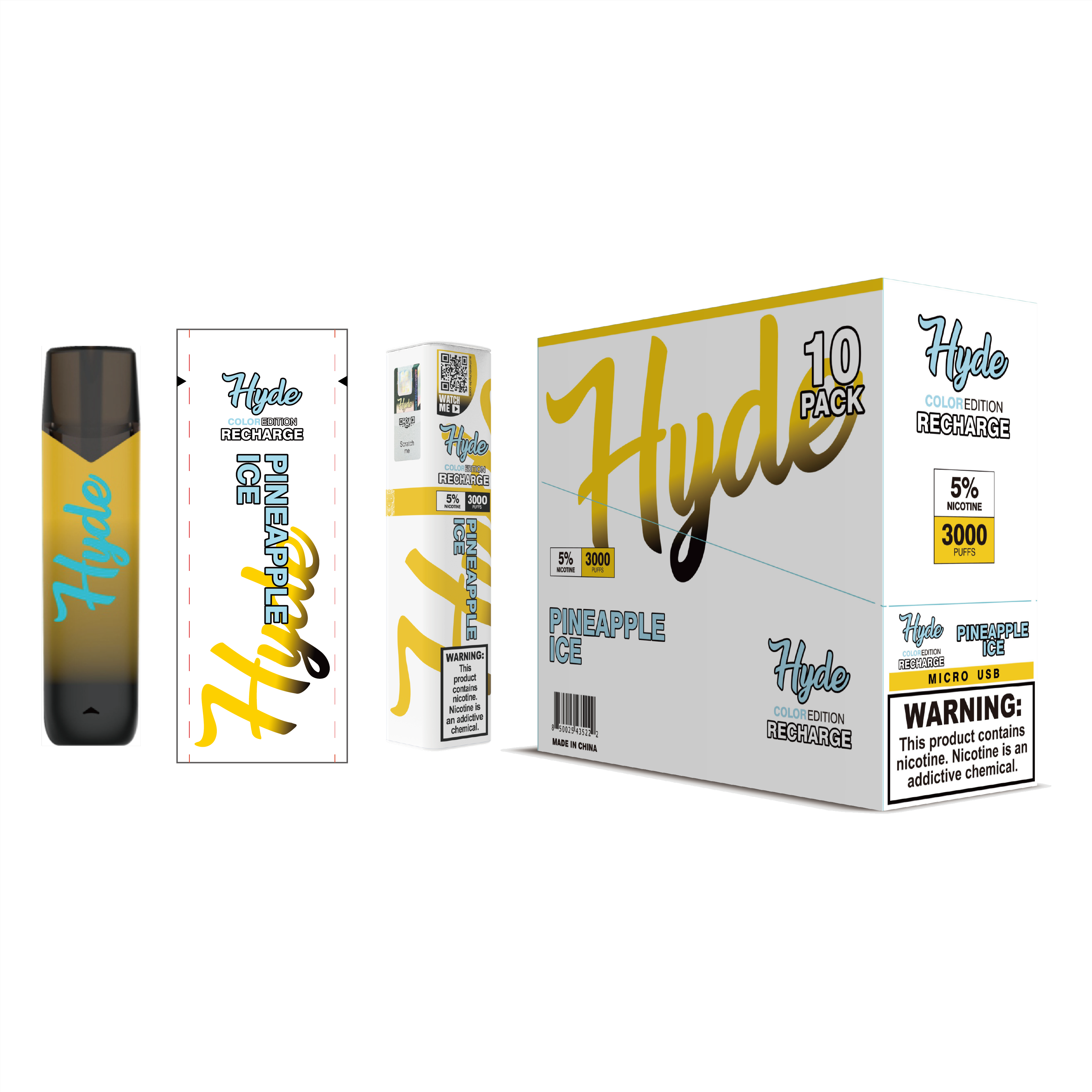 Hyde Color RECHARGE 3000 Puffs, hyde disposable
