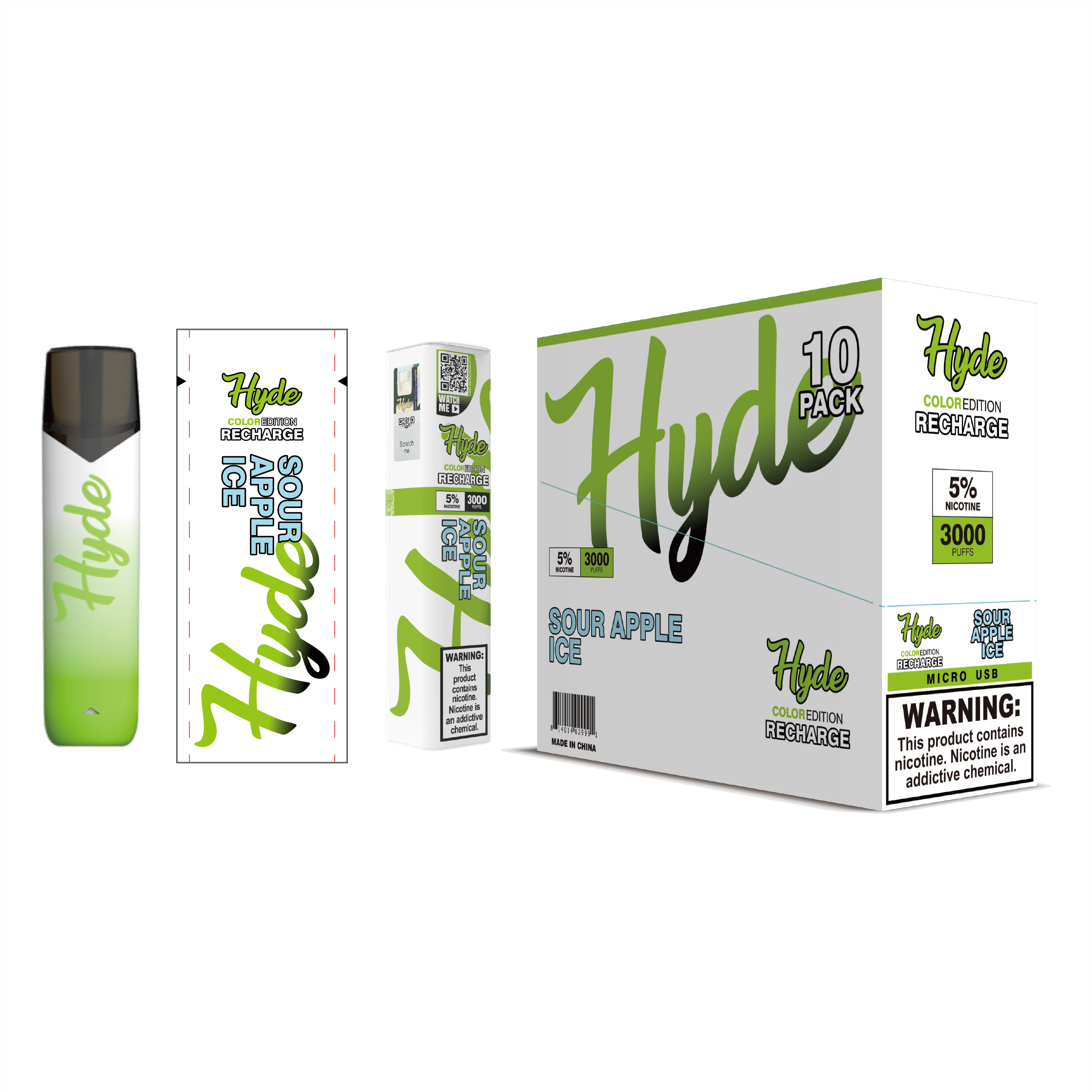 Hyde Color RECHARGE 3000 Puffs, hyde disposable