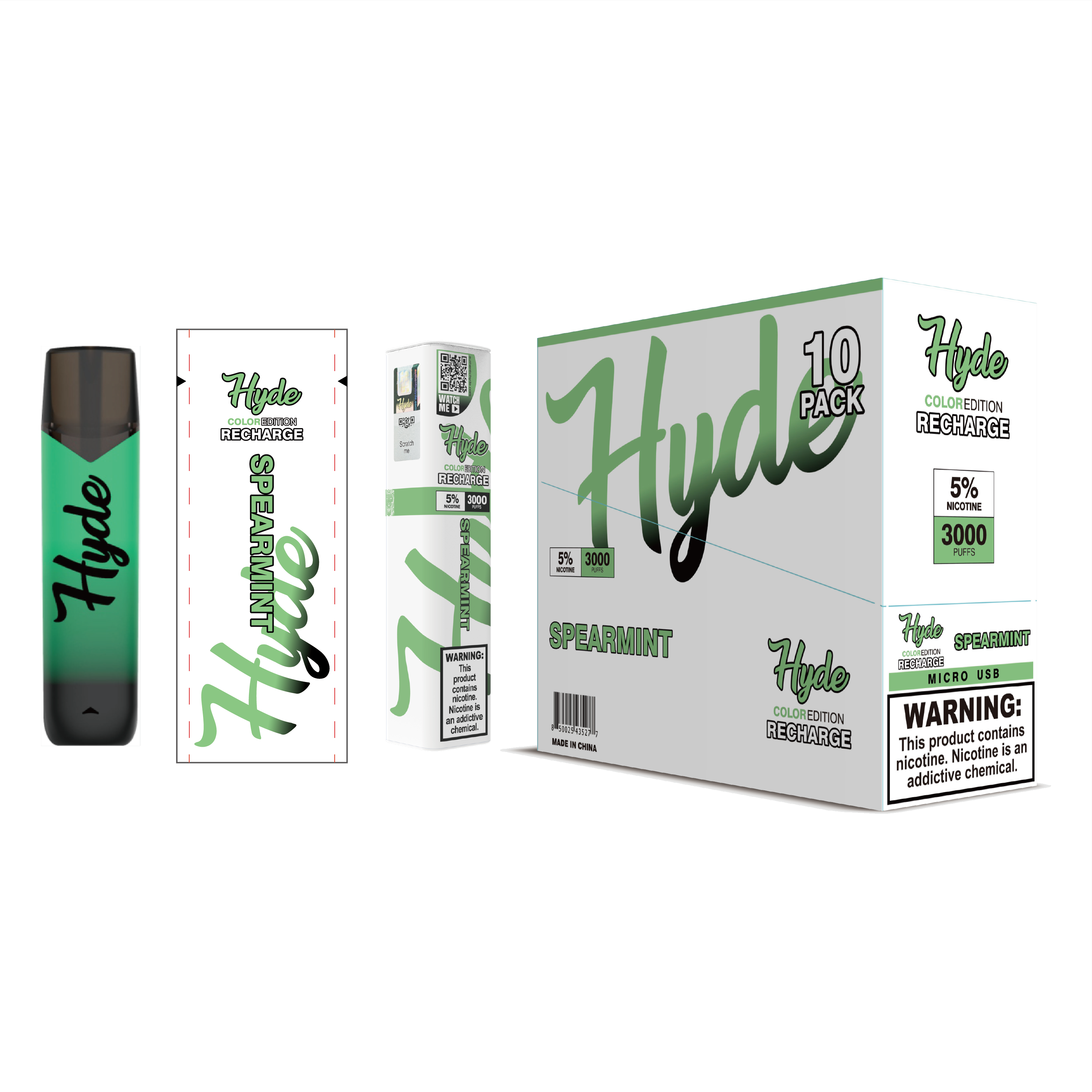 Hyde Color RECHARGE 3000 Puffs, hyde disposable