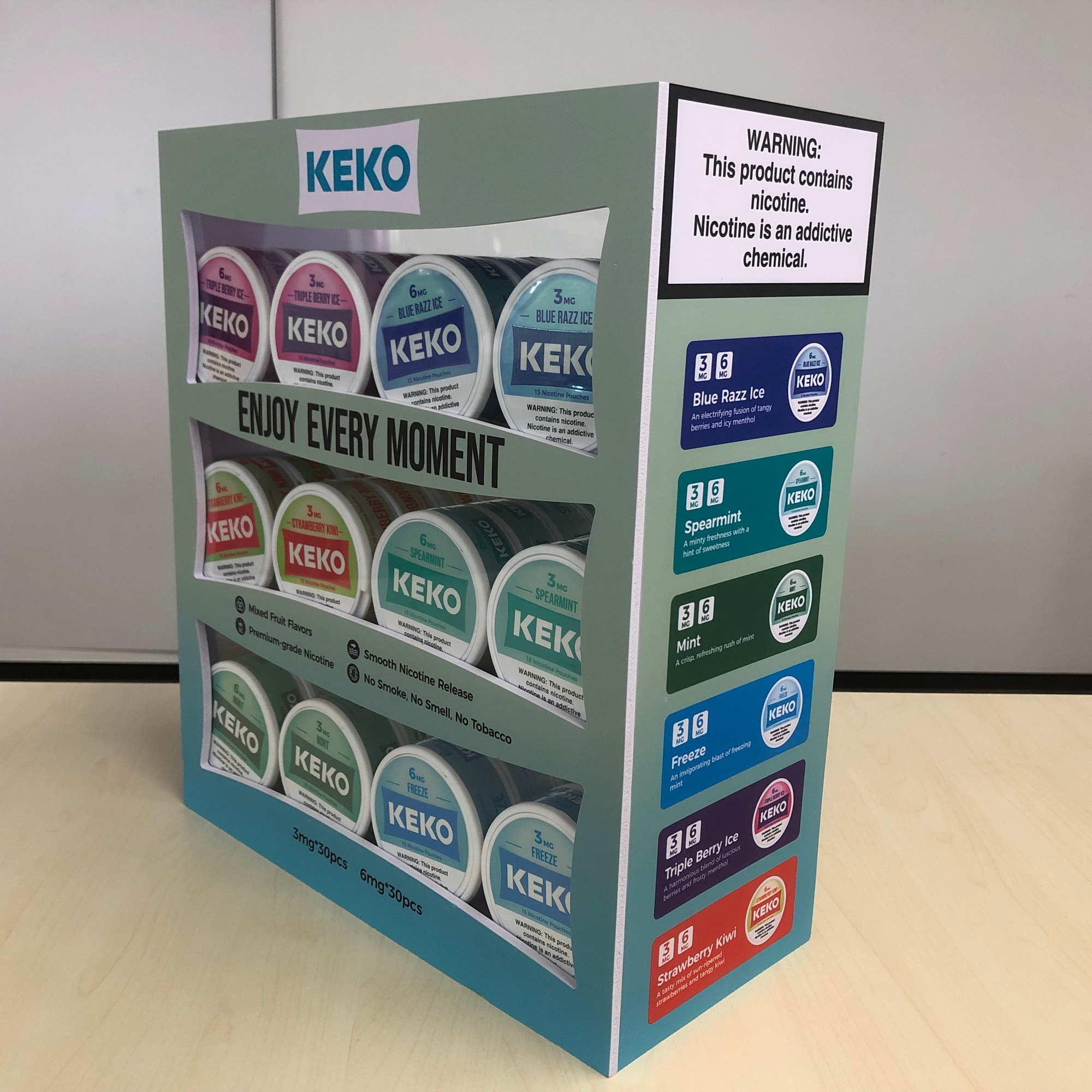 KEKO Pouches Pre-Filled Display 60CT, keko pouches 5pk, nicotine pouch ...