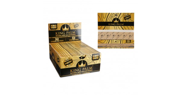 King Palm Natural King Size Papers Display 22CT, thc, dry herb, flower ...
