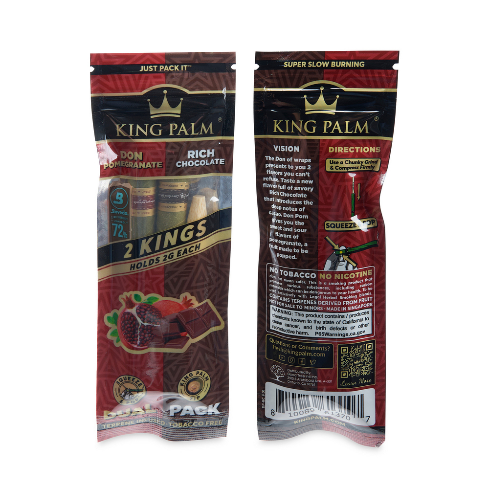 King Palm Dual Pack Flavored King Cones Display 20CT, thc, , dry herb ...
