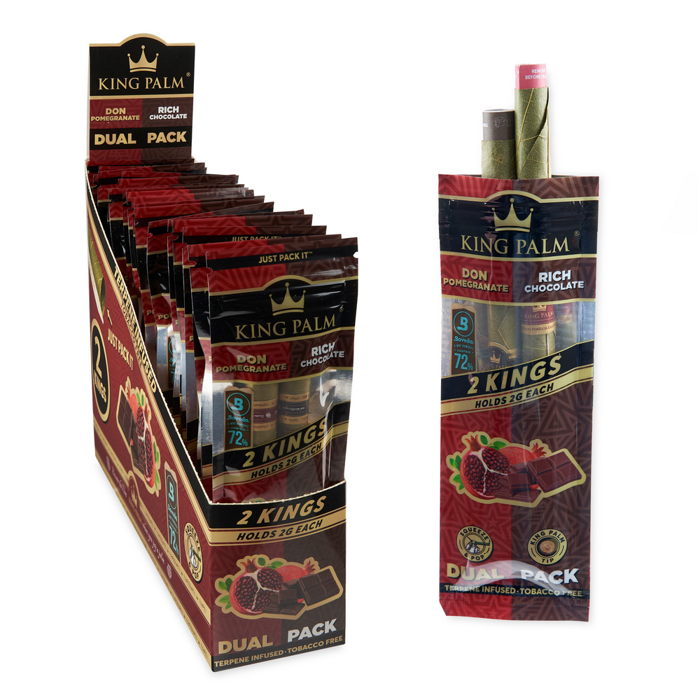 King Palm Dual Pack Flavored King Cones Display 20CT, thc, , dry herb ...