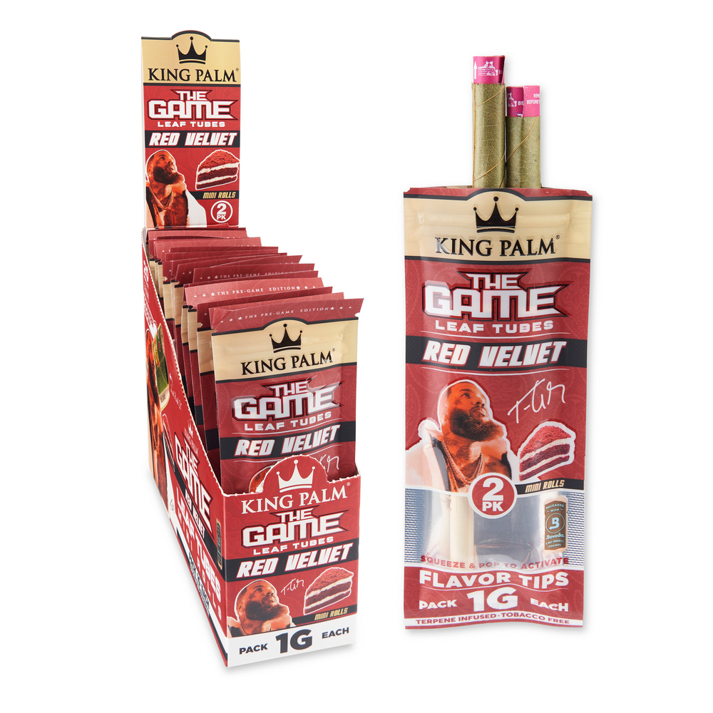 King Palm x The Game 2pk Flavored Mini Leaf Roll Display 20CT - Red ...