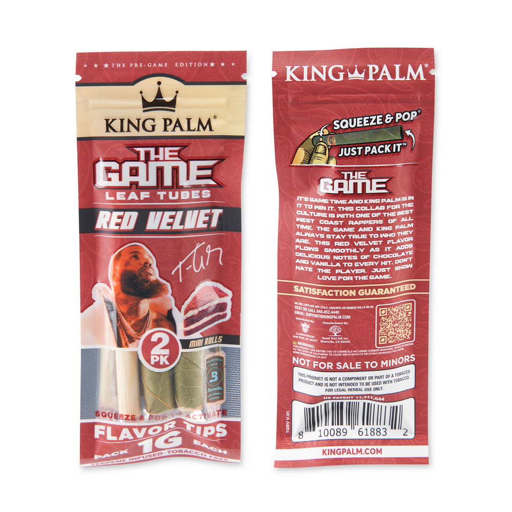 King Palm x The Game 2pk Flavored Mini Leaf Roll Display 20CT - Red ...