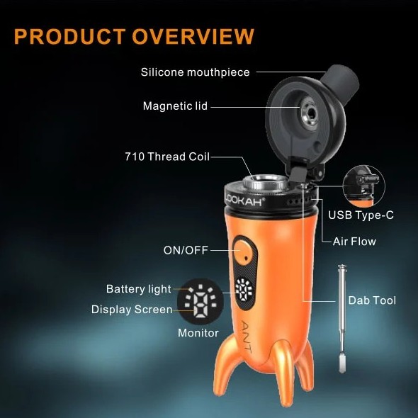 Lookah ANT Vaporizer, 710 connect quartz coils, thc, wax, dab ...