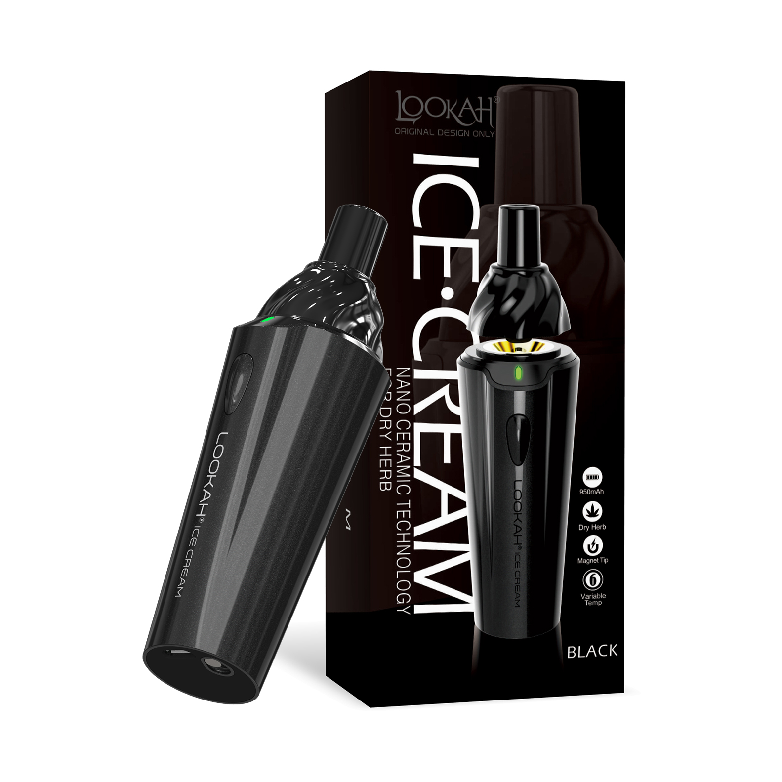 Lookah Ice Cream Vaporizer, thc, , dry herb, flower, conduction ...