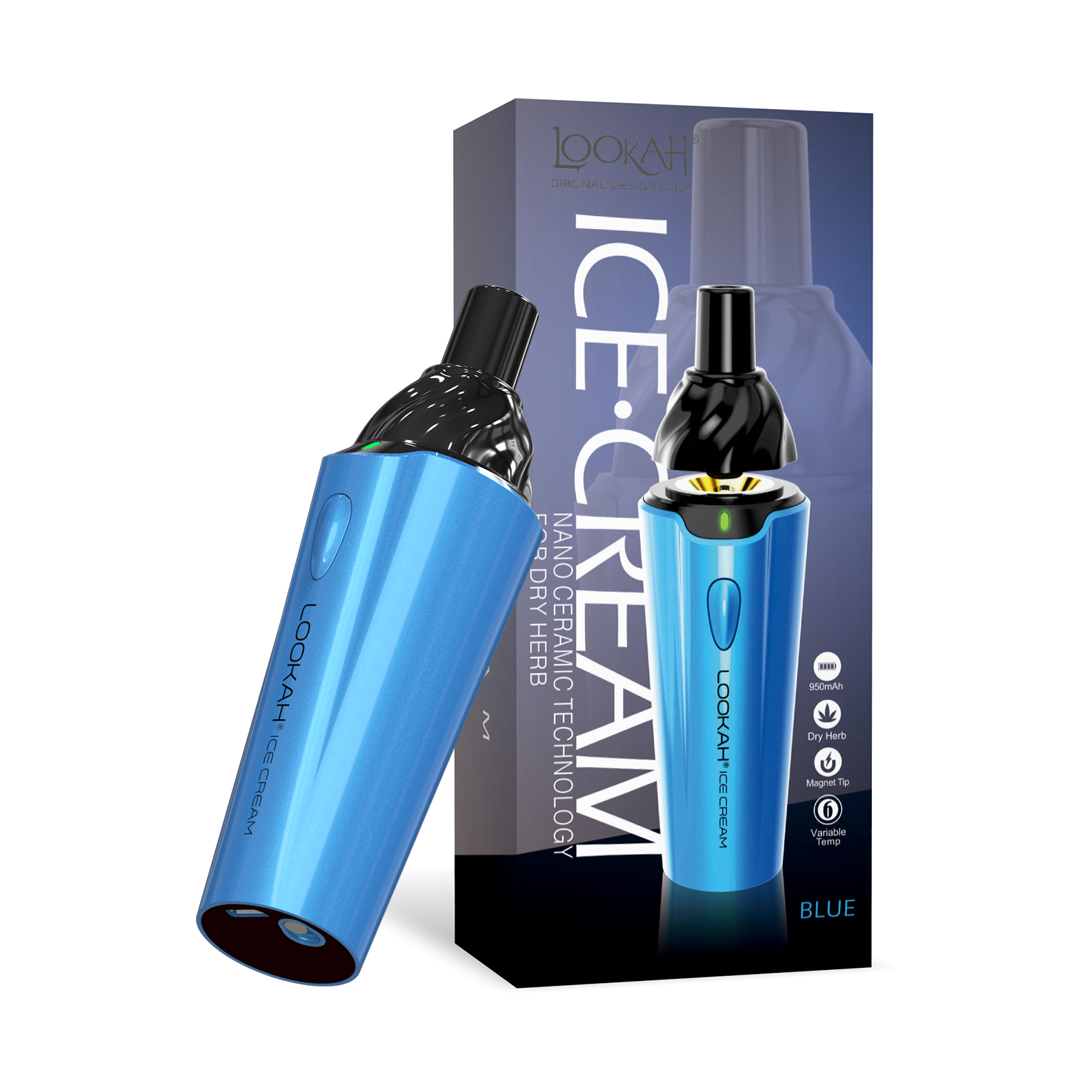 Lookah Ice Cream Vaporizer, thc, , dry herb, flower, conduction ...