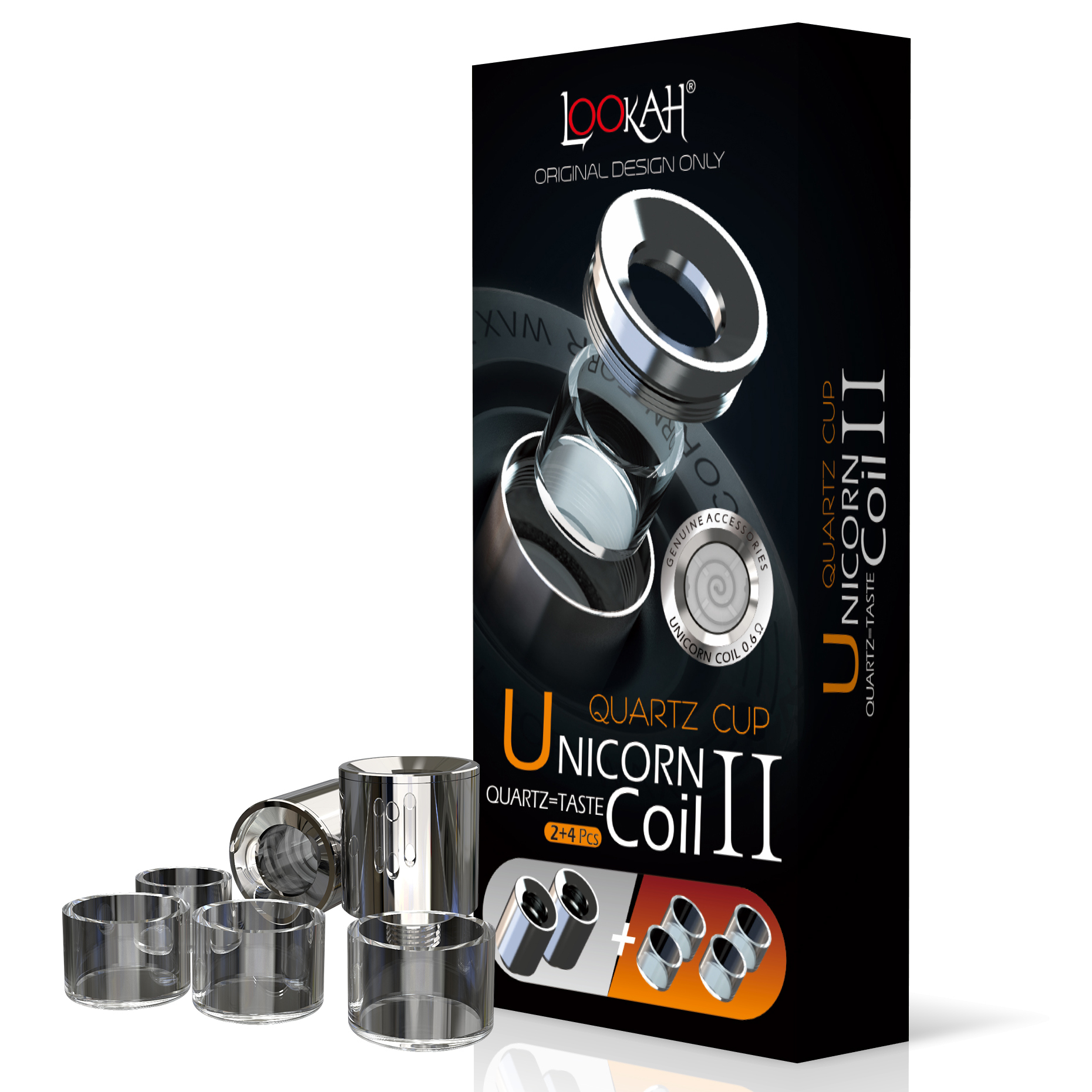 Lookah Unicorn Coil - Type II Quartz Cup 2pc+4pc, unicorn vaporizer ...