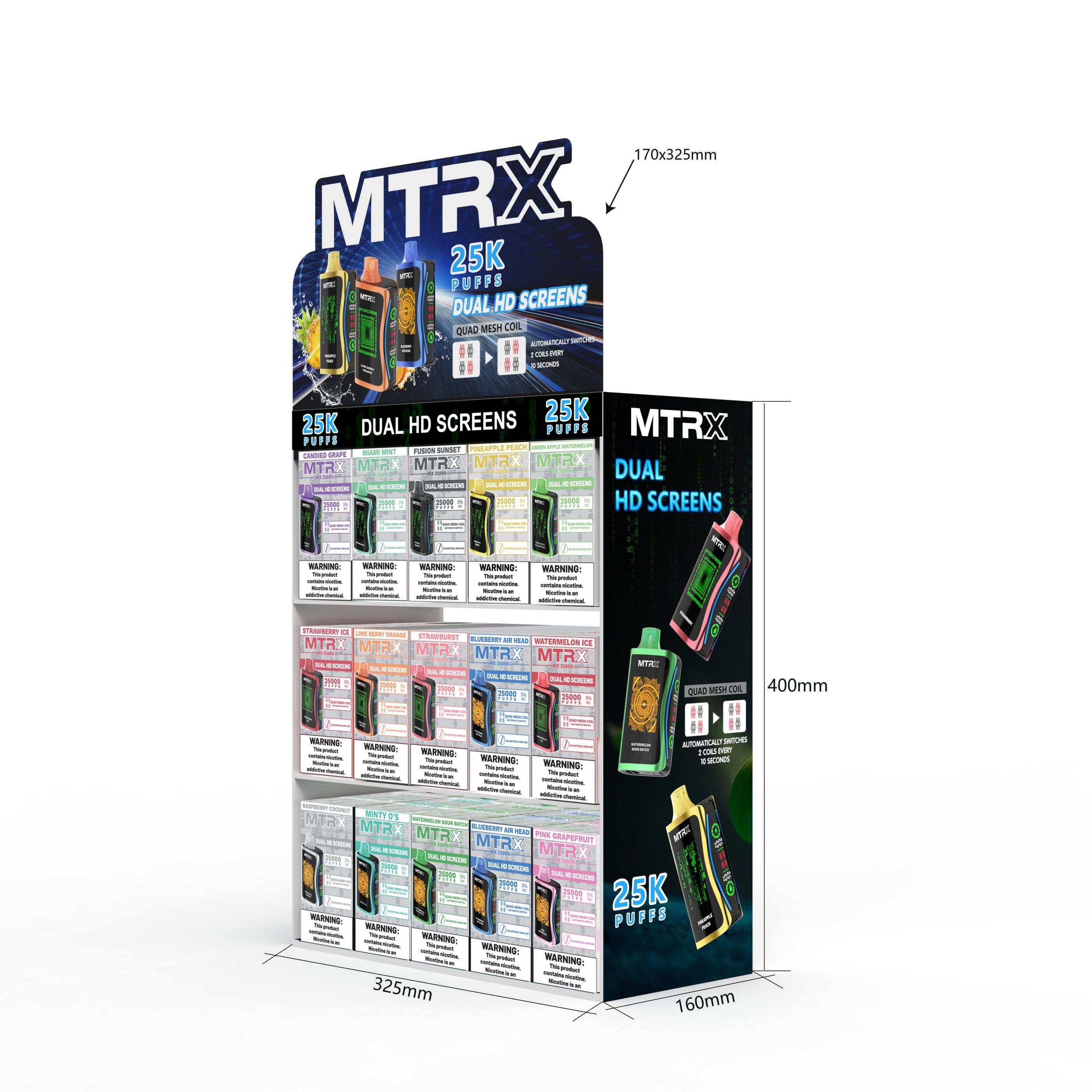 MTRX MX25000 Disposable 5% Filled Display 75CT, mtrx 25k, mx25000, mx25k