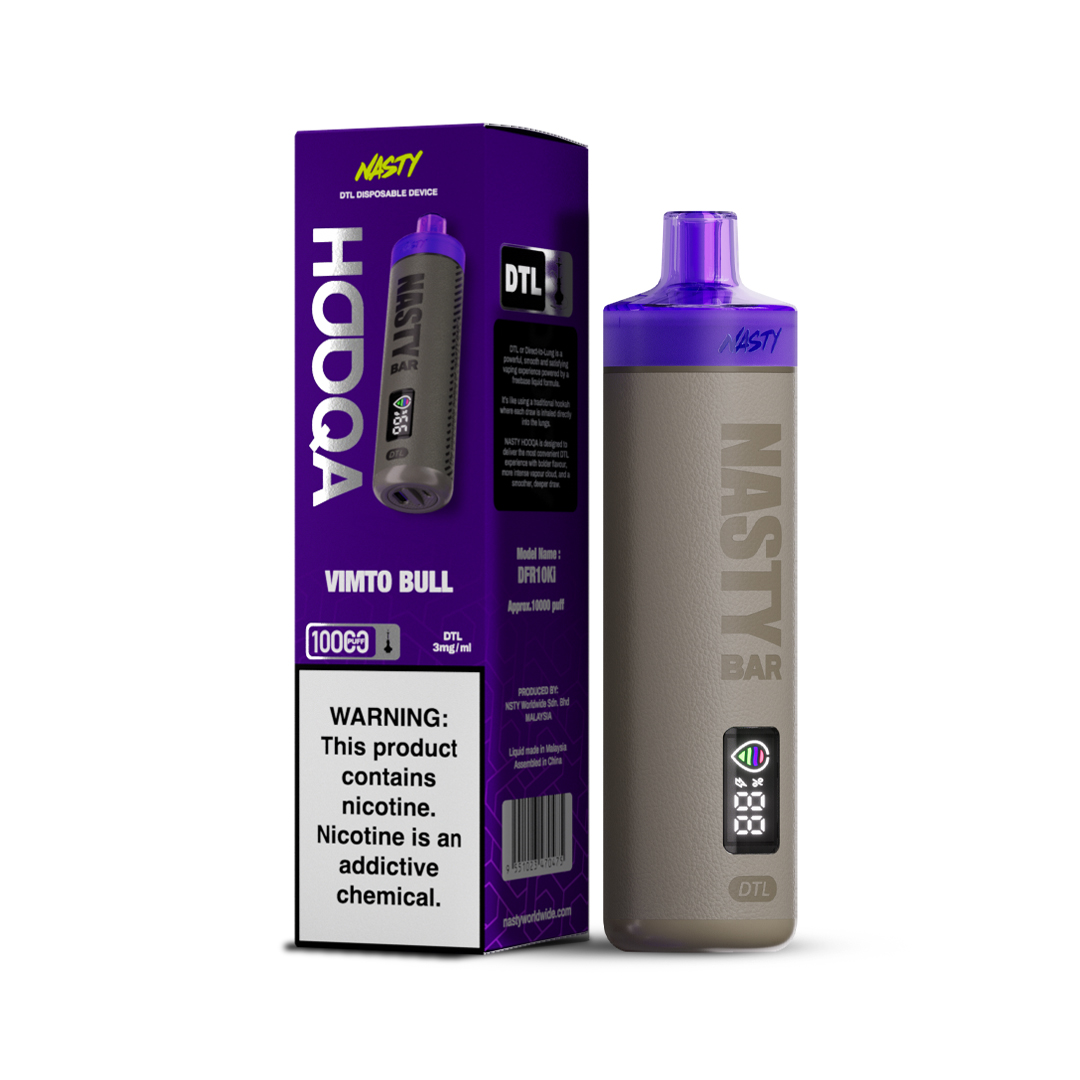 Nasty Bar Hooqa DFR10Ki DTL Disposable 3mg, hookah-style disposable ...
