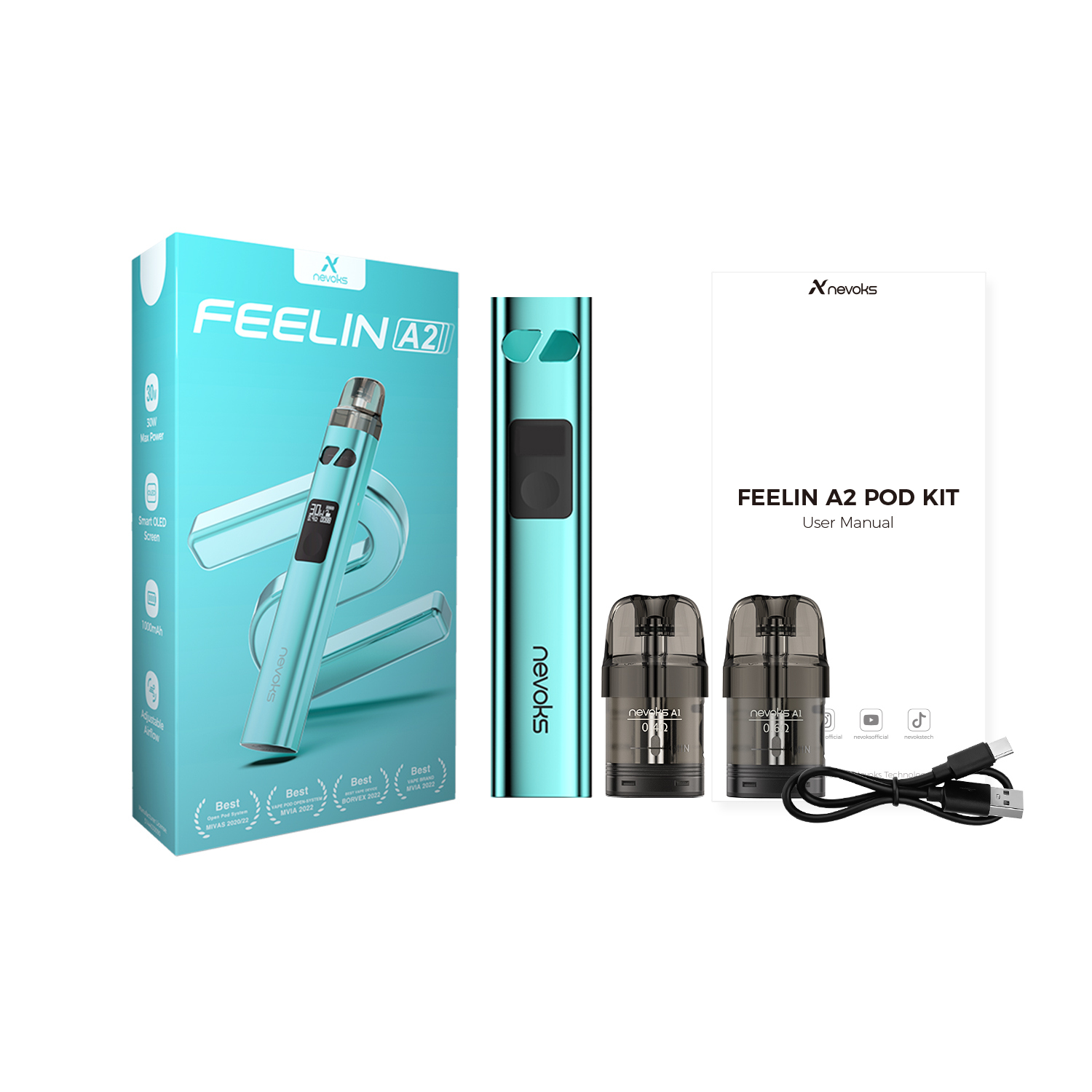 Nevoks Feelin A2 Pod Kit, feelin a1 pods 3pk