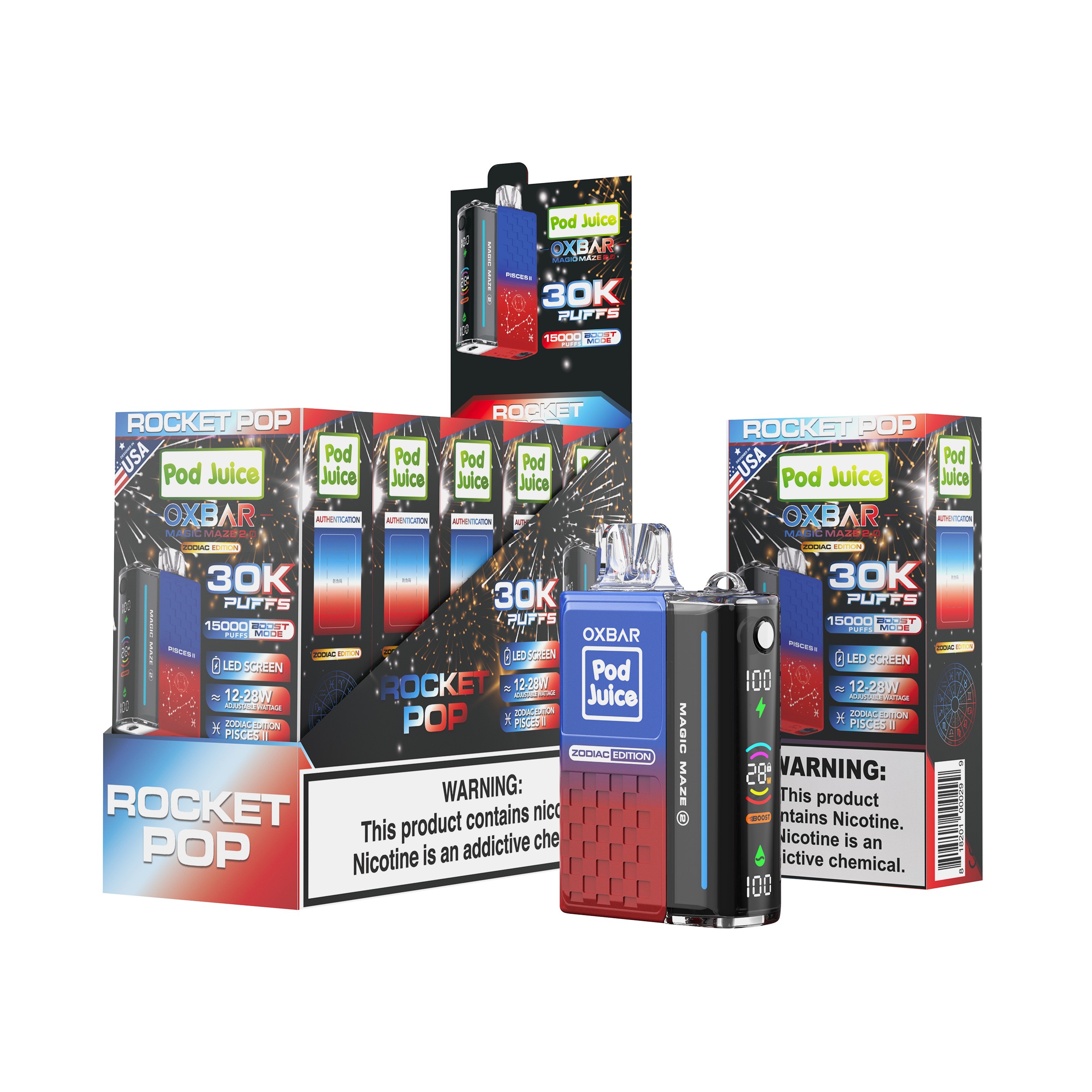 Pod Juice x OXBAR 30K Magic Maze 2 Disposable 5%, zodiac edition