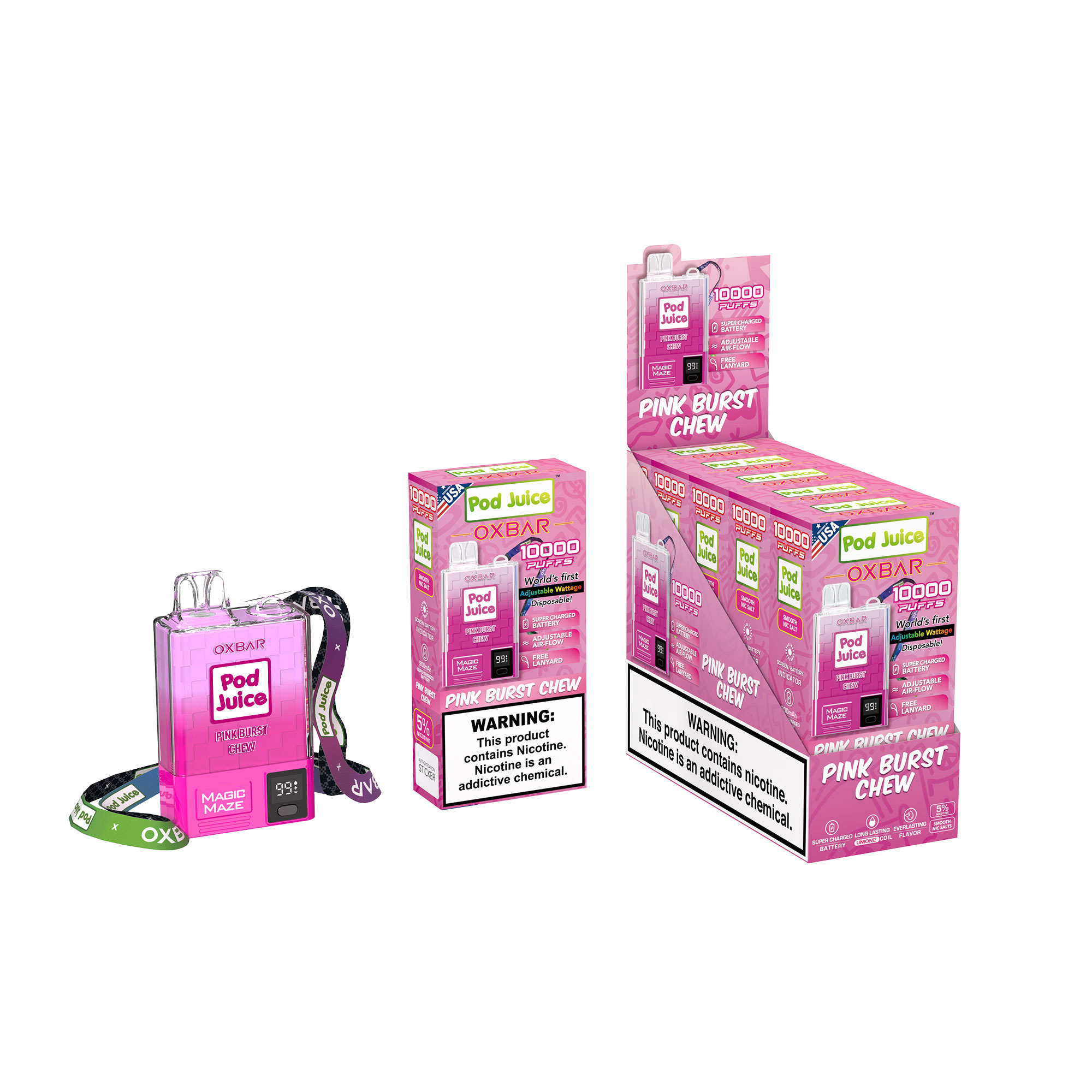 Pod Juice x OXBAR Magic Maze Pro 10K Disposable 5%, 2deal